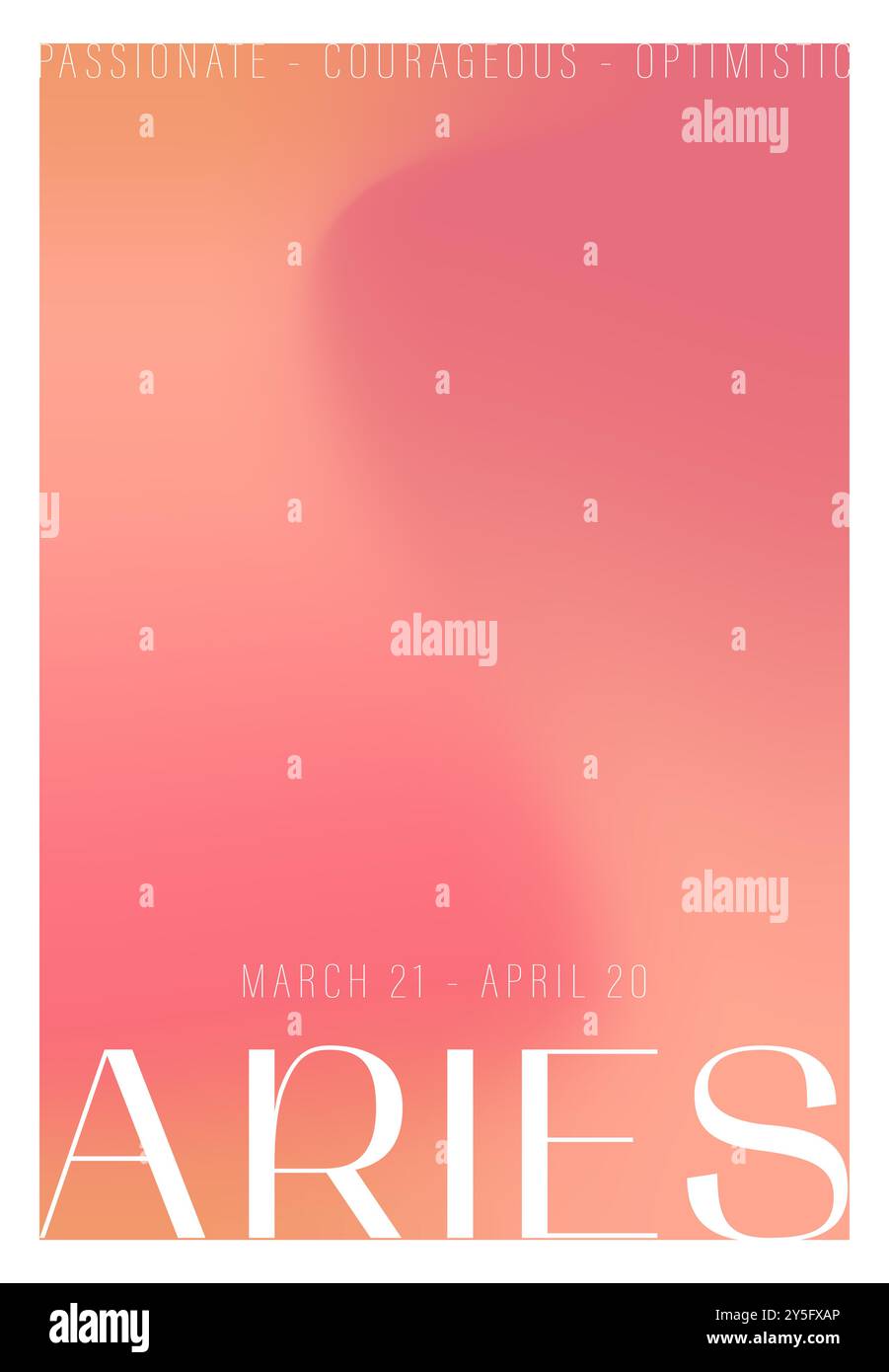 Aries zodiac sign. Modern astrology poster in Y2k style. Blurred ...
