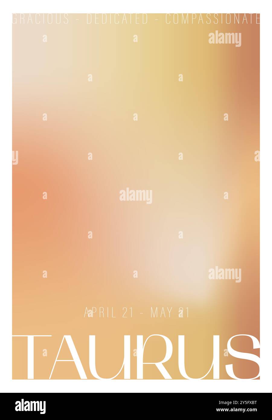 Taurus zodiac sign. Modern astrology poster in Y2k style. Blurred ...