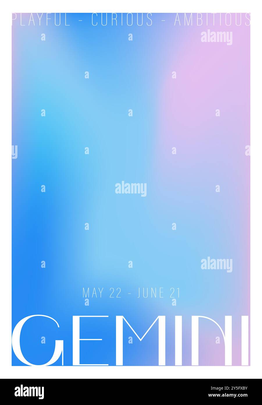 Gemini zodiac sign. Modern astrology poster in Y2k style. Blurred ...