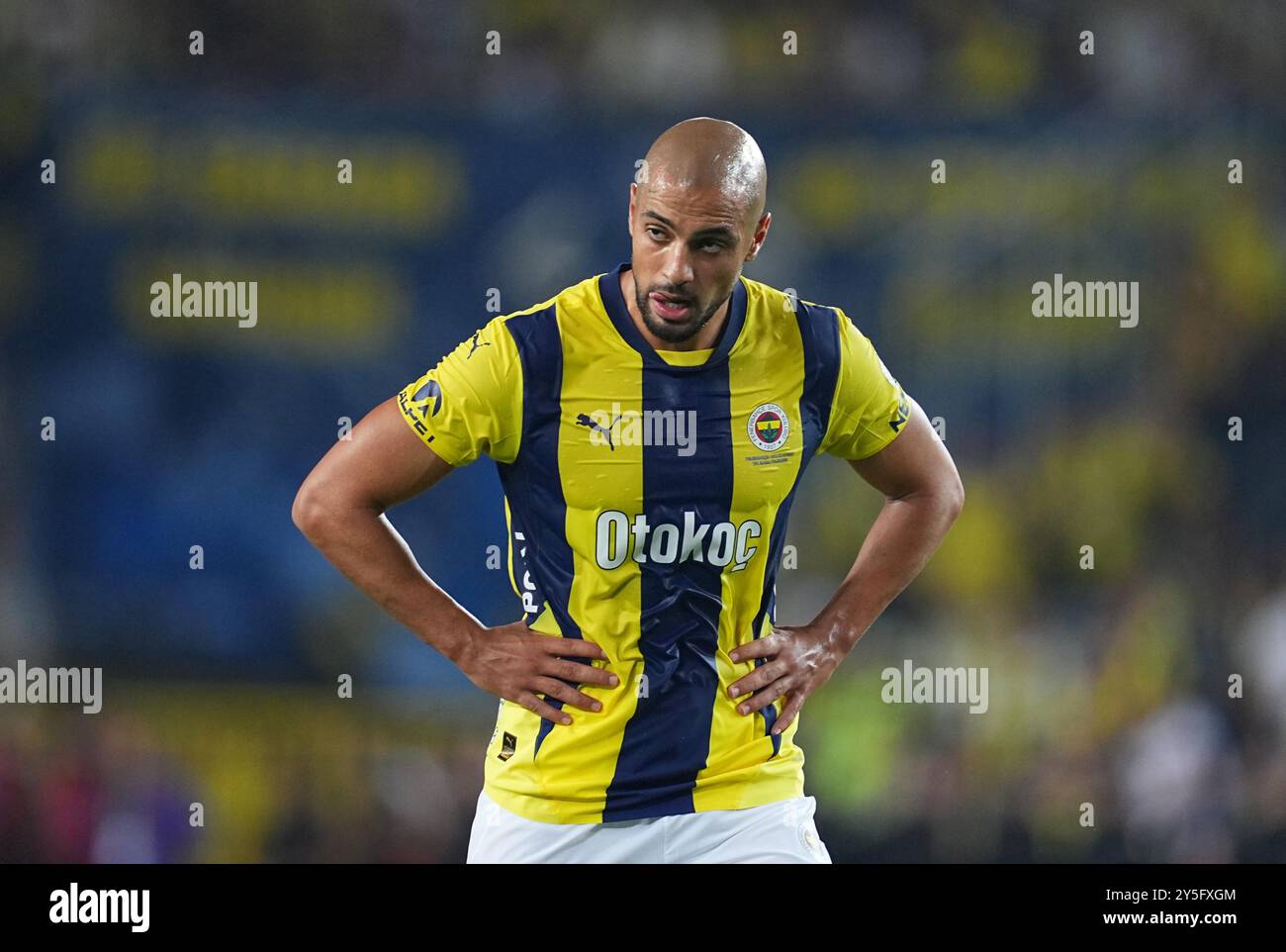 September 21 2024: Sofyan Amrabat of Fenerbahce looks on during a Turkey SÃ¼per Ligue game ...