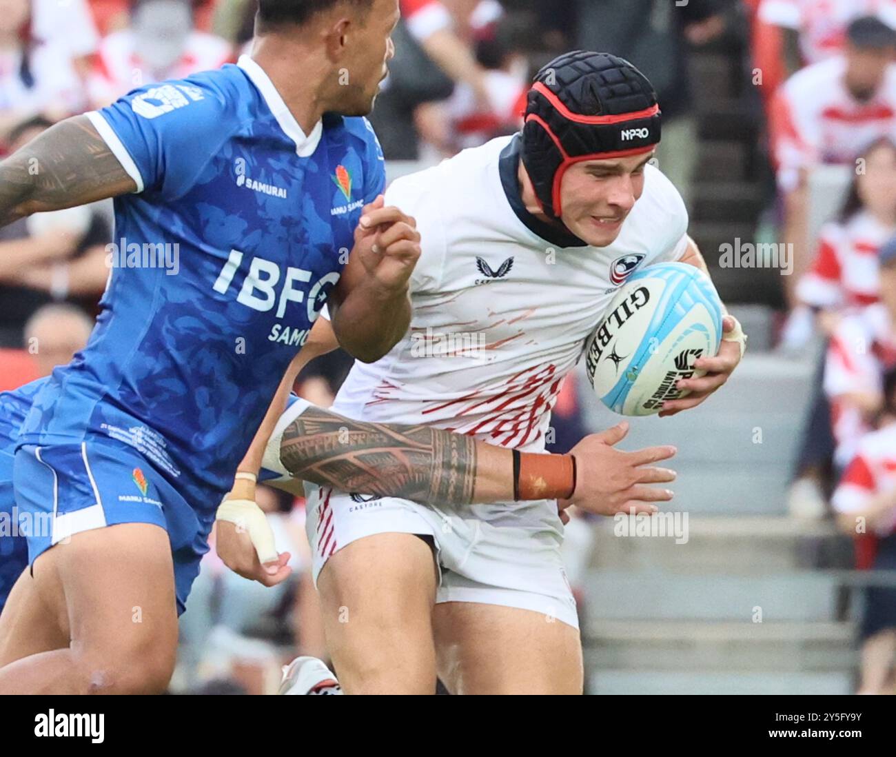 Higashi Osaka, Japan. 21st Sep, 2024. American center Dominic Besag ...