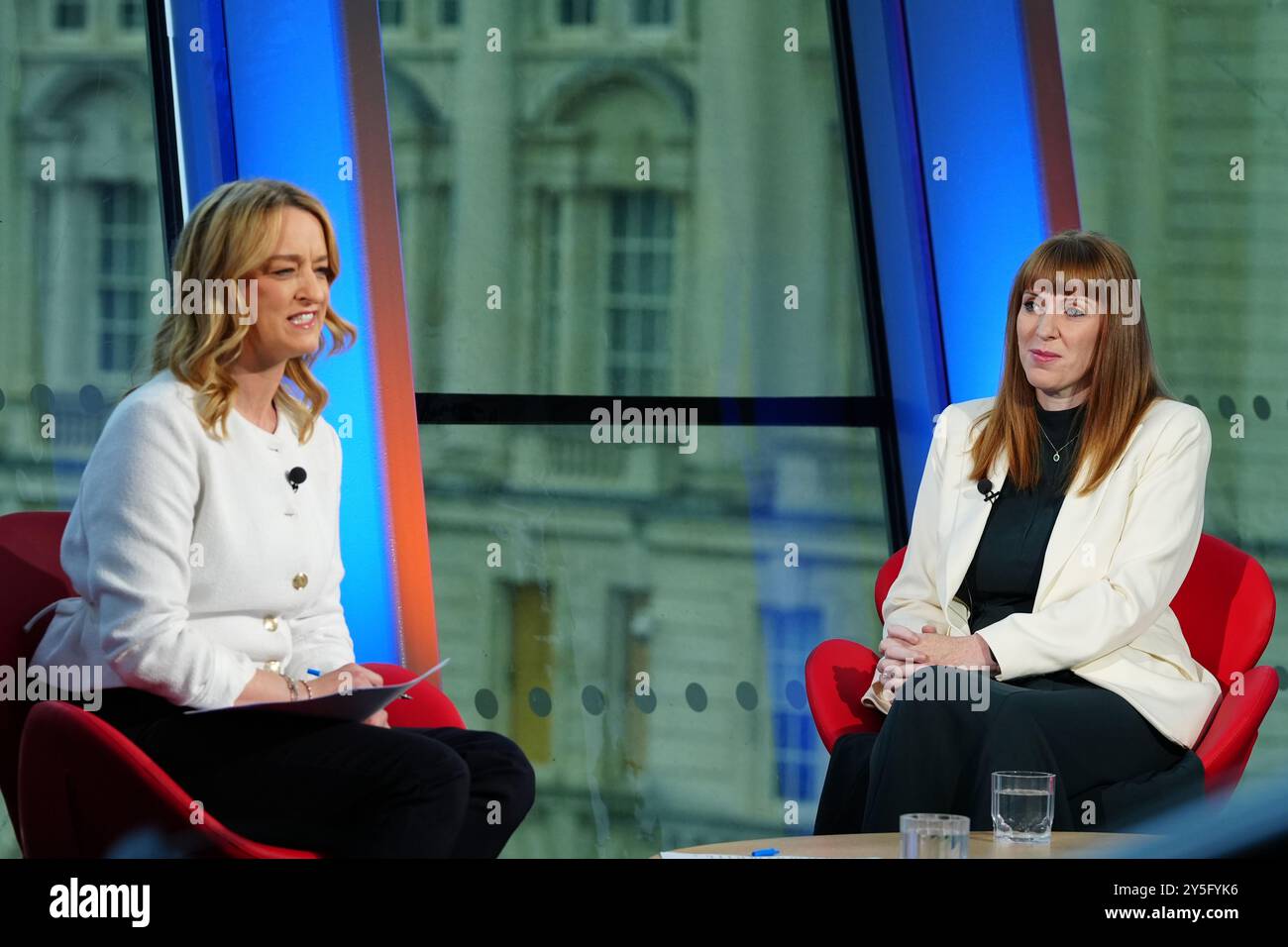 Deputy Prime Minister Angela Rayner (right) appearing on the BBC One ...