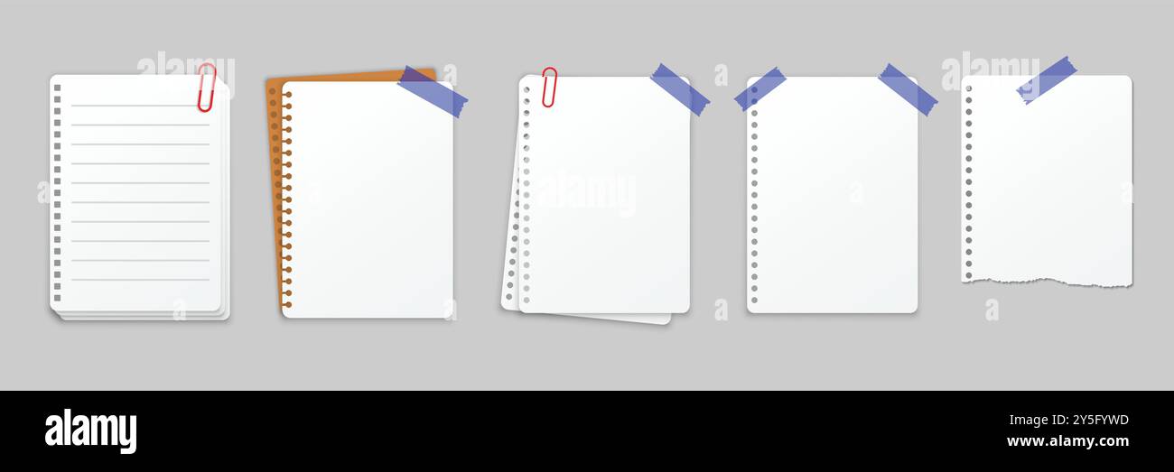 White sheet of paper in flat style. Empty paper note vector ...