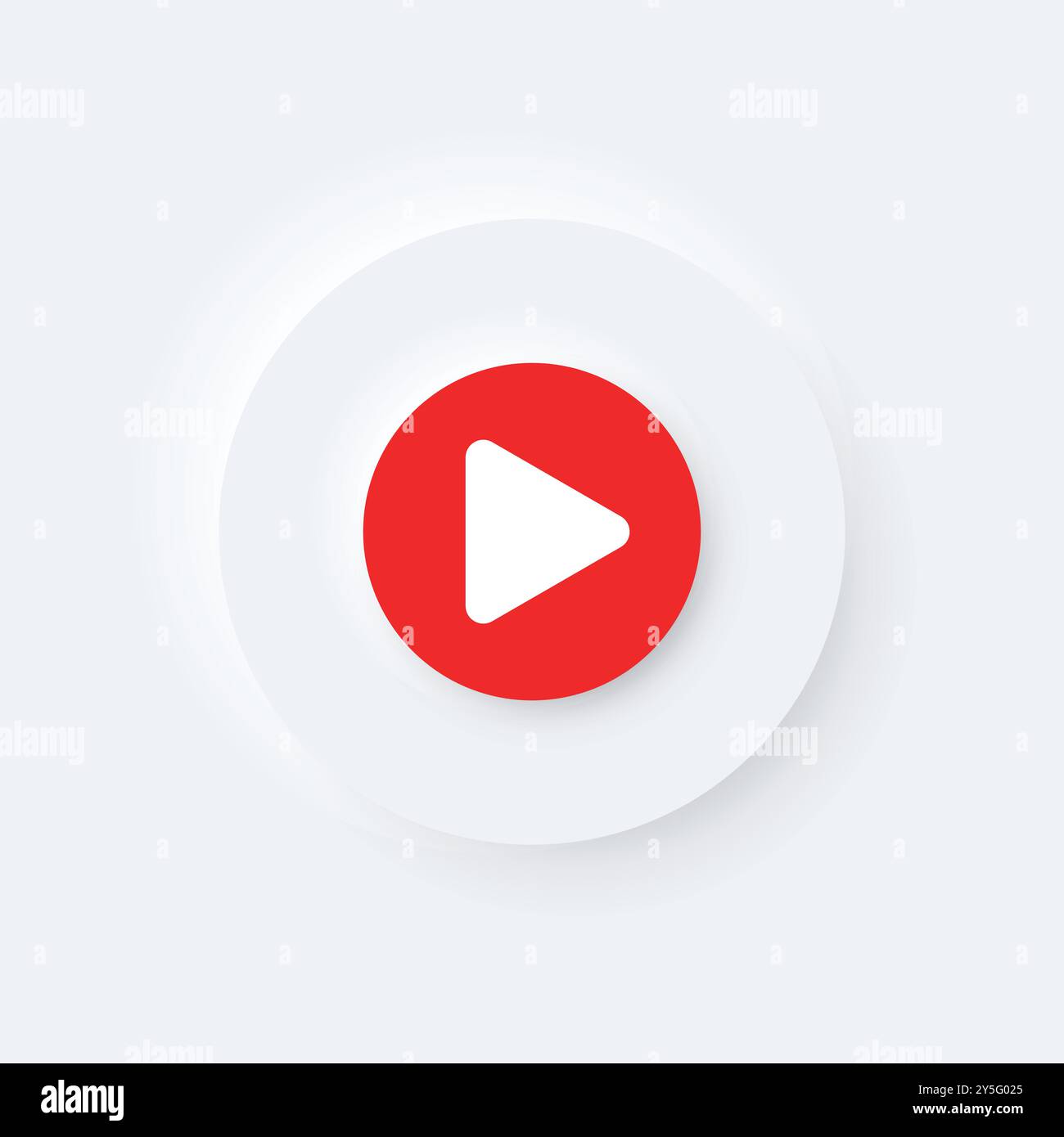 Play button icon in flat style. Music player vector illustration on isolated background ...