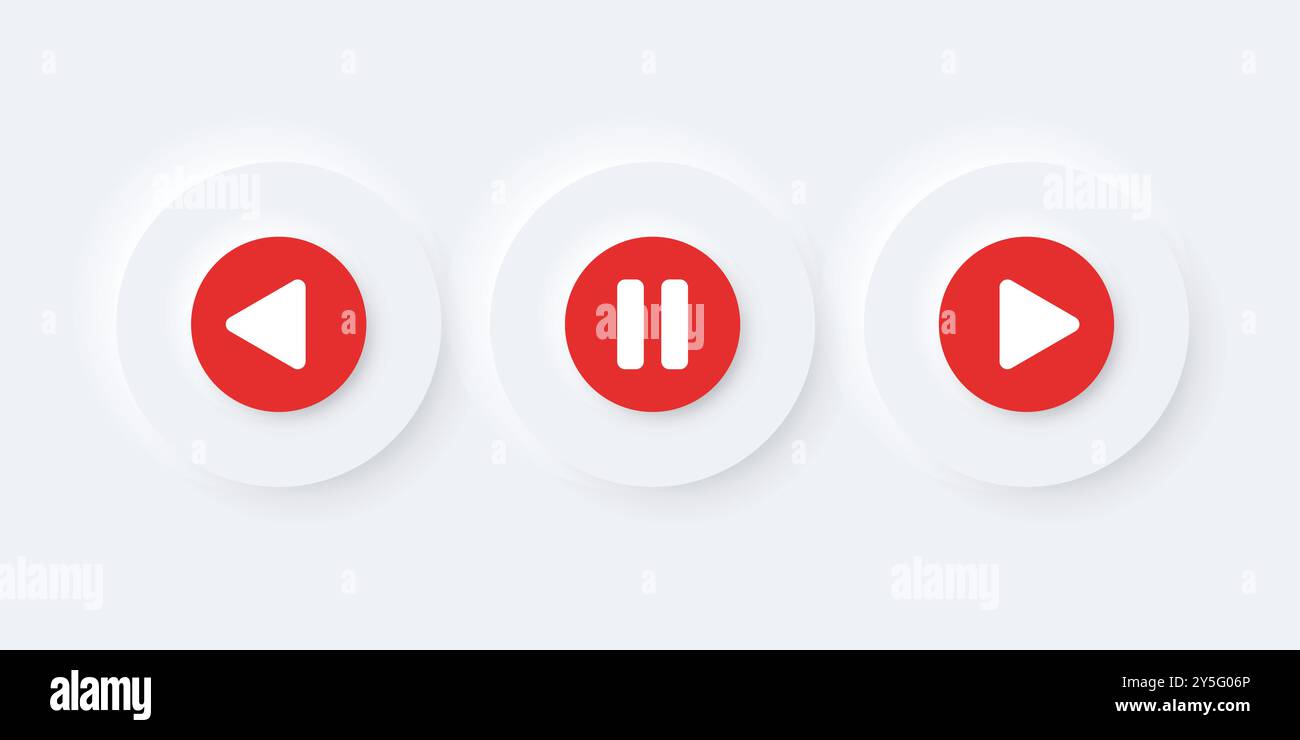 Play button icon in flat style. Music player vector illustration on isolated background ...