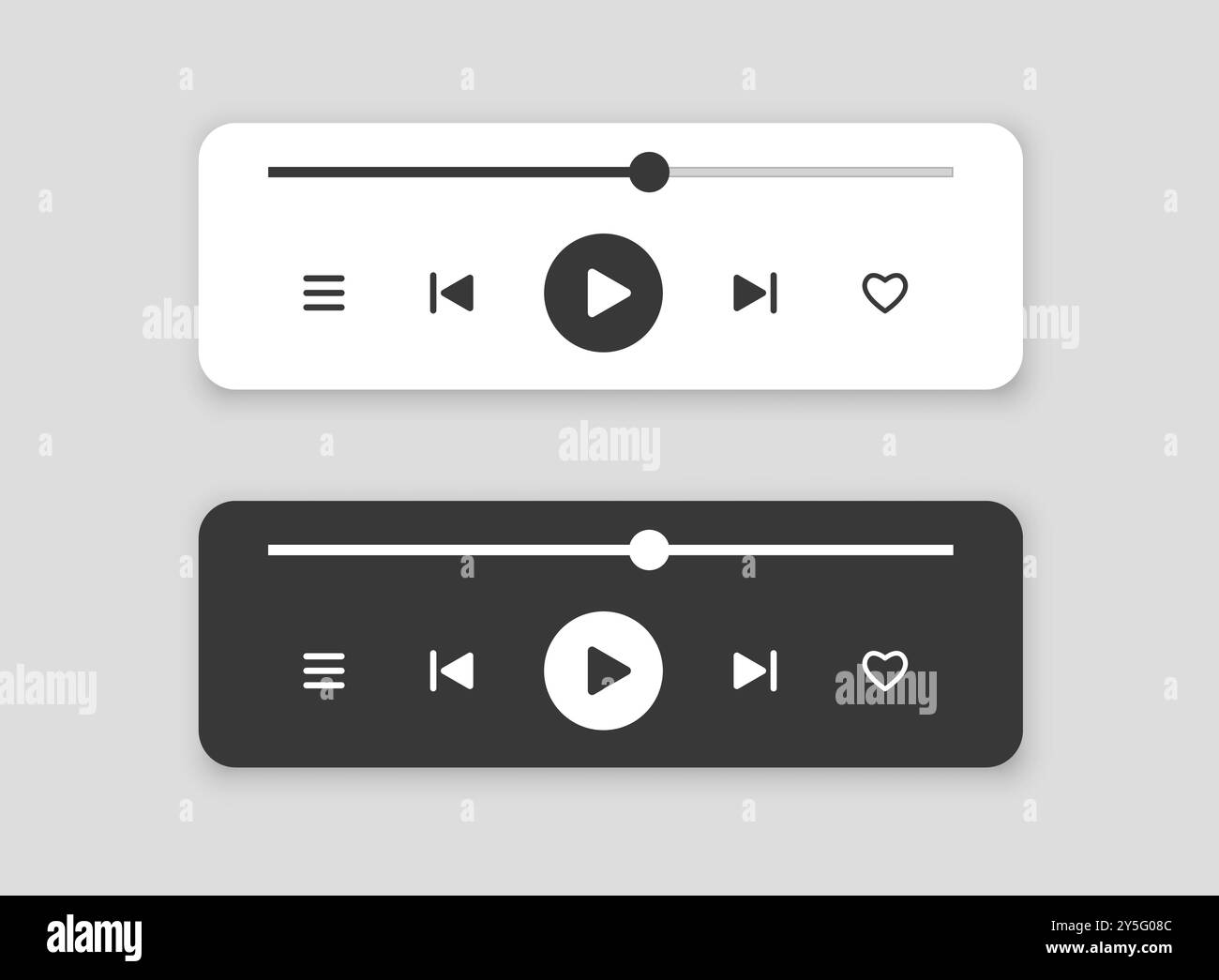 Play button icon in flat style. Music player vector illustration on ...
