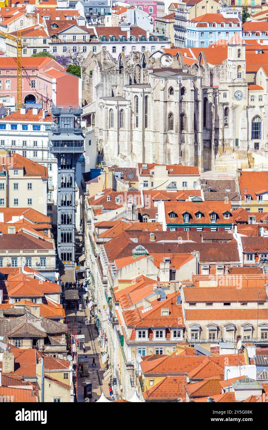 Aerial view of Lisbon from Castelo de San Jorge - St. George Castle ...