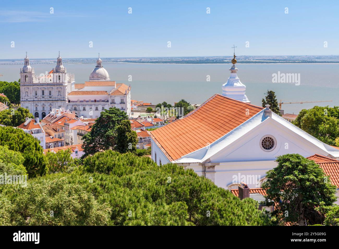 Aerial view of Lisbon from Castelo de San Jorge - St. George Castle ...