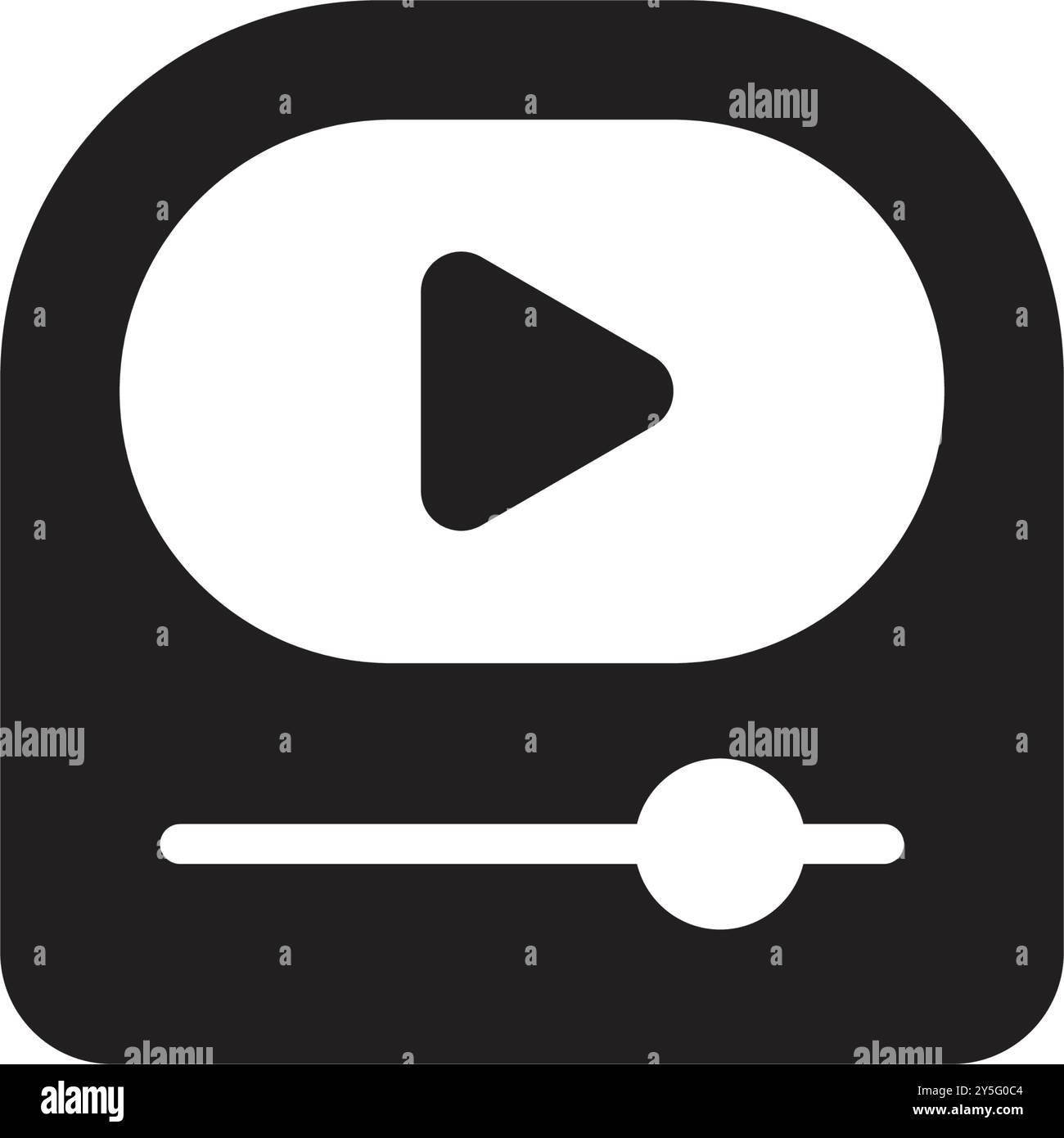 Play button icon in flat style. Music player vector illustration on isolated background ...
