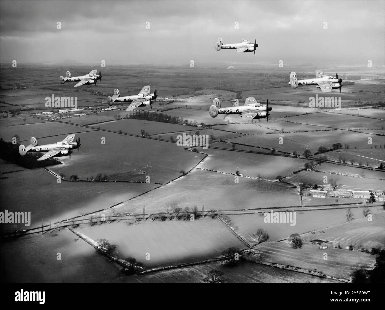 A flight of Bristol Brigands, a British anti-shipping/ground attack ...