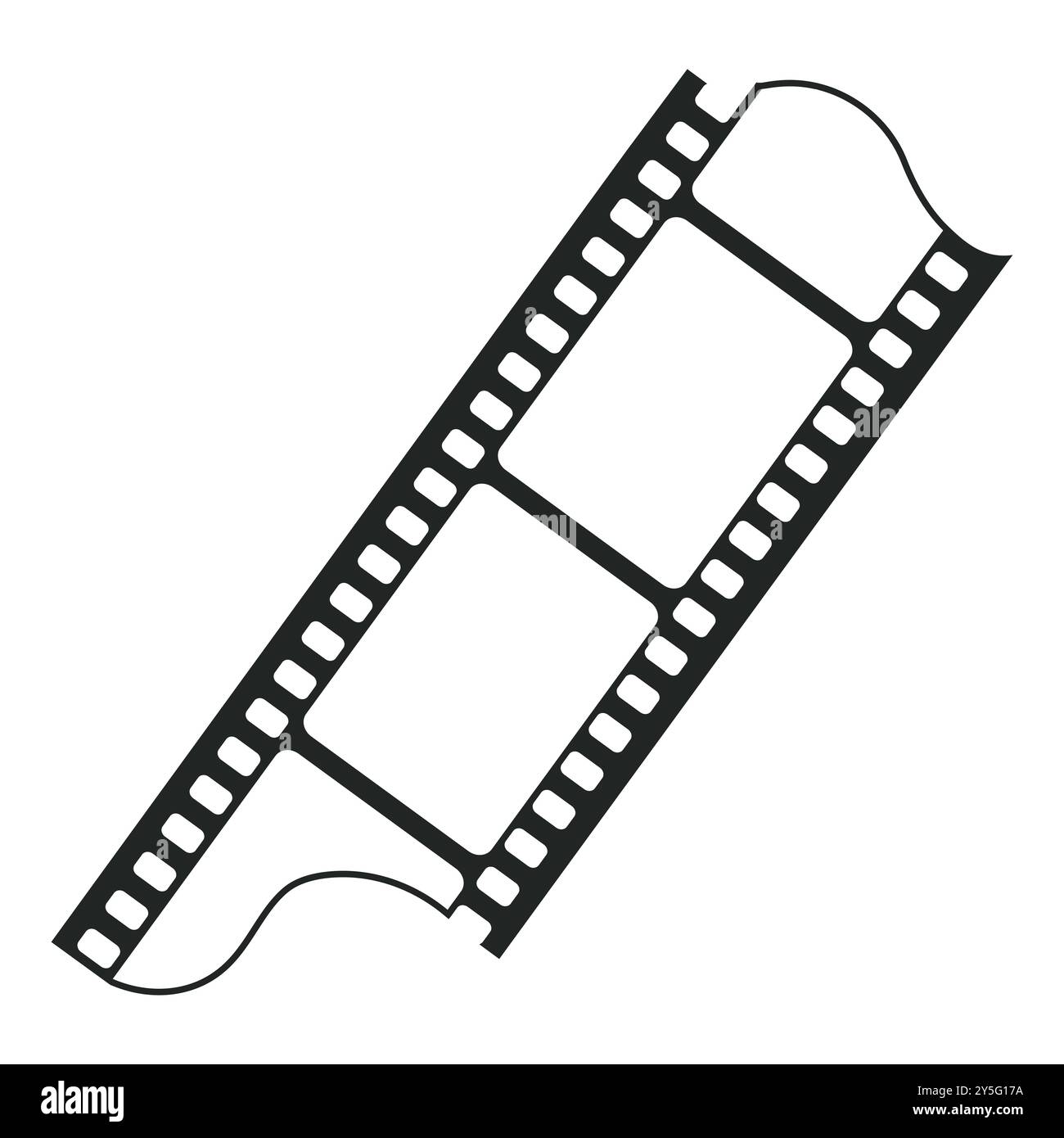 Cut movie filmstrip isolated on white background. Piece of film. Vector ...
