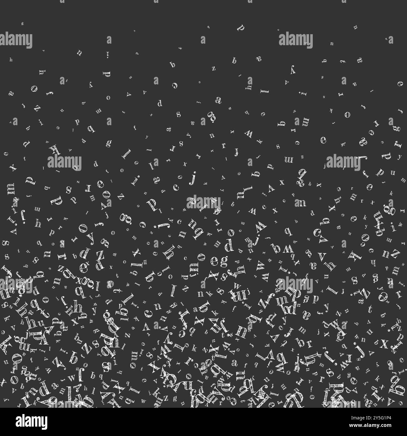 Concept of school background. White chalk falling letters of English ...