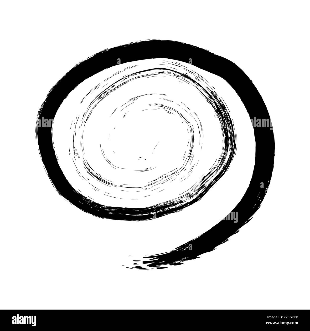 Spiral abstract circle, swirl brush stroke hypnosis psychedelic shape ...