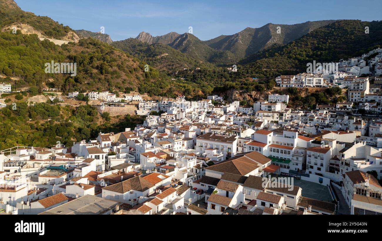 aerial view of the municipality of Ojen in the province of Malaga ...