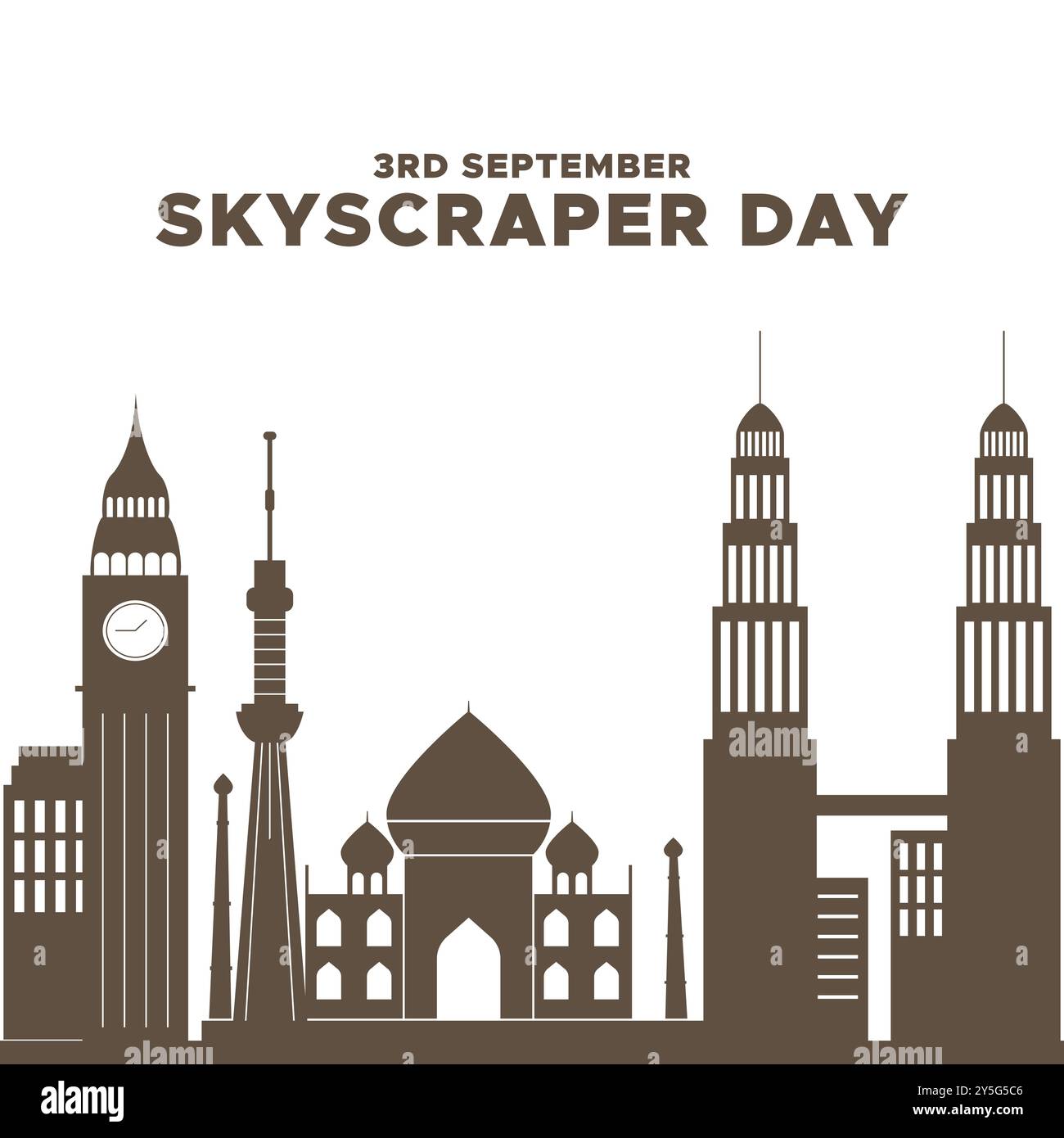 Skyscraper Day , 3rd September, greeting card, editable template, stock ...
