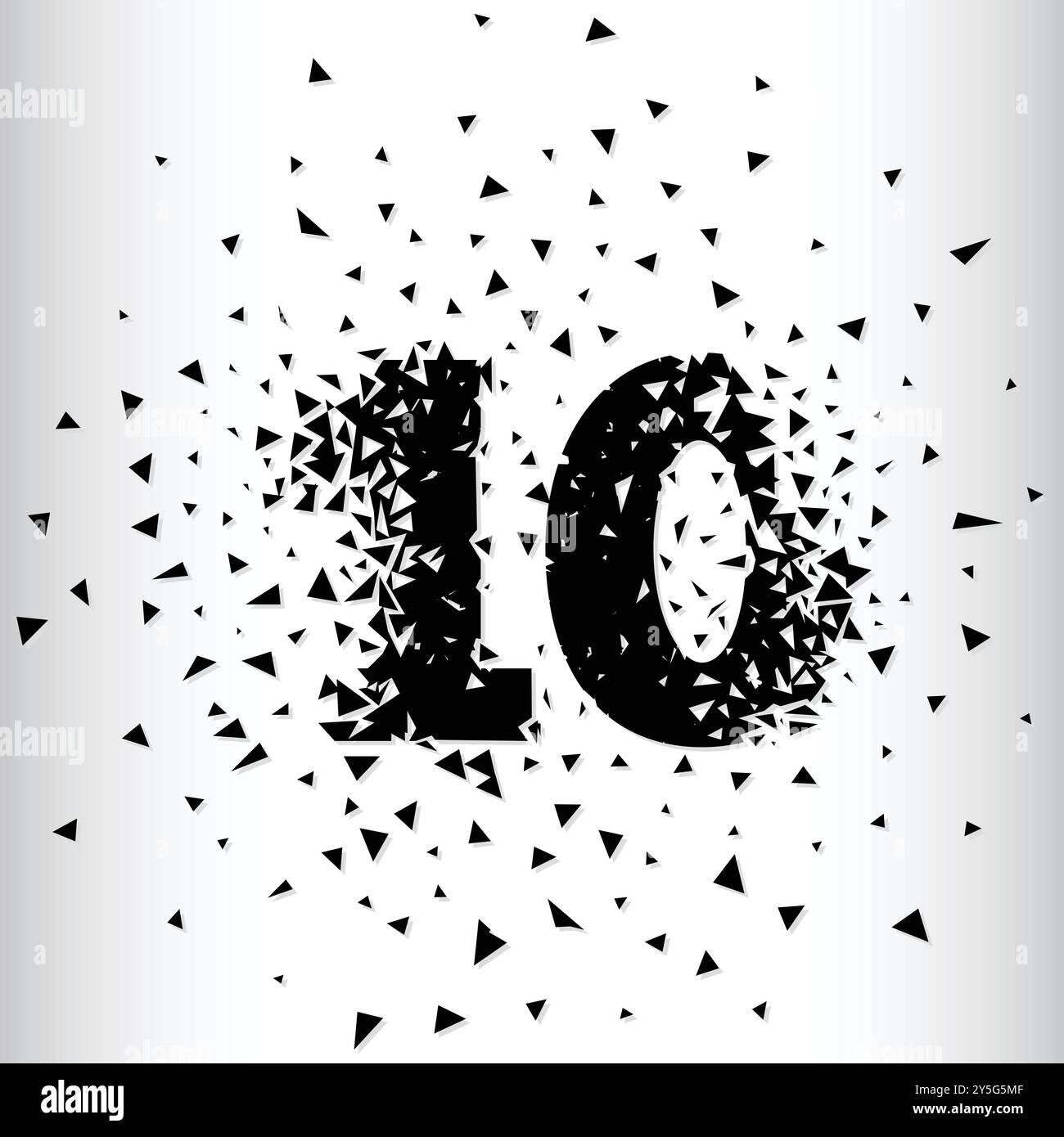 Broken numbers 10. Explosion effects. Vector and illustration Stock ...