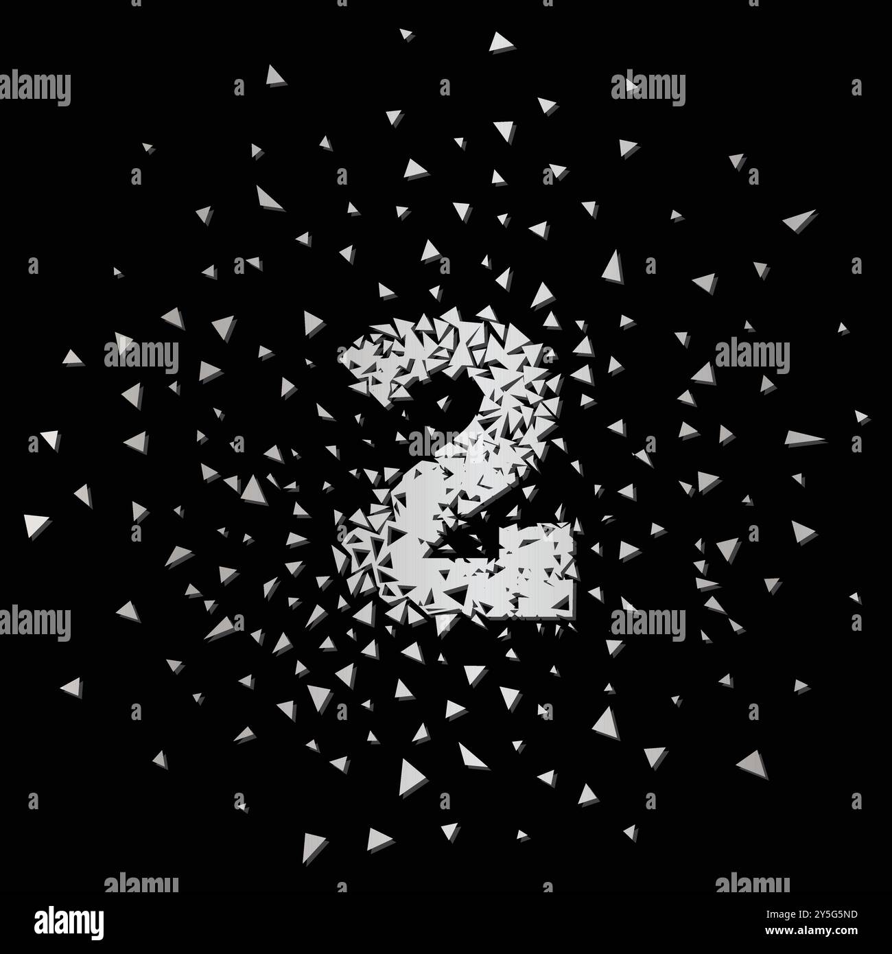 Broken numbers 2. Explosion effects. Vector and illustration Stock ...
