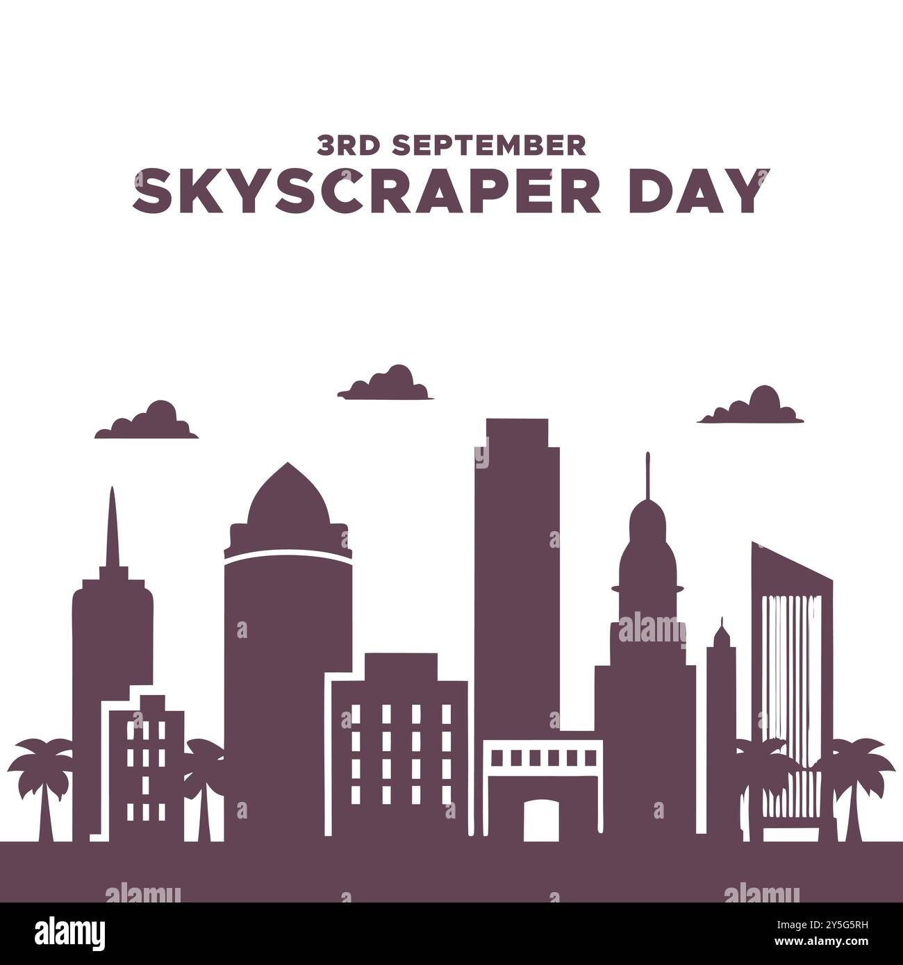 Skyscraper Day , 3rd September, greeting card, editable template, stock ...