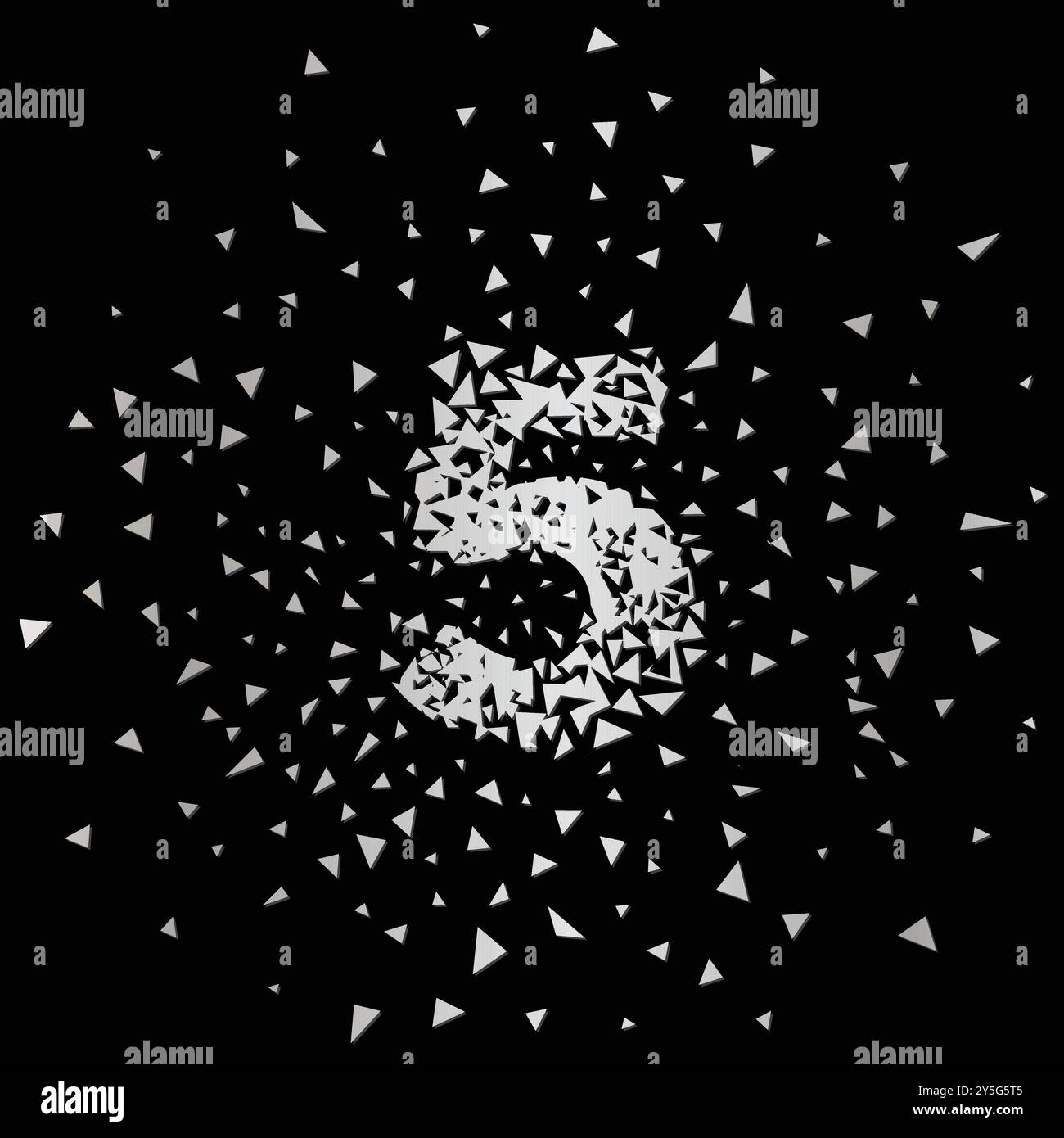 Broken numbers 5. Explosion effects. Vector and illustration Stock ...