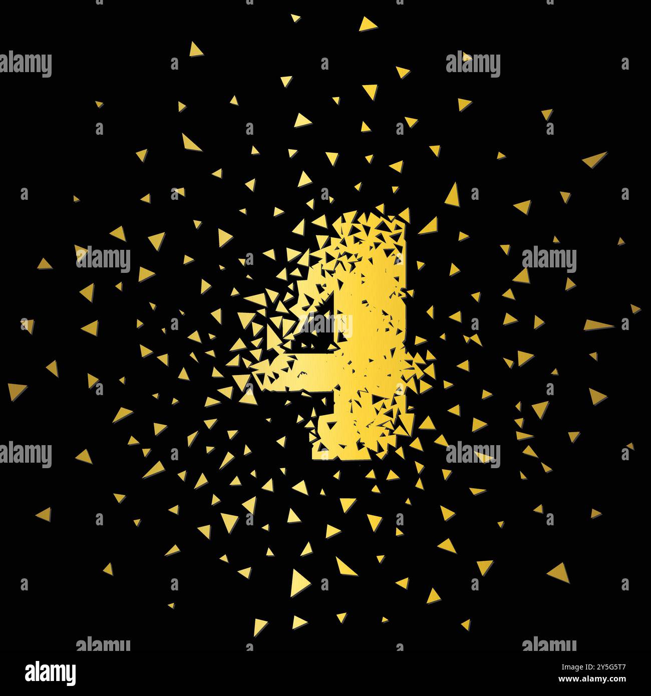 Broken numbers 4. Explosion effects. Vector and illustration Stock ...