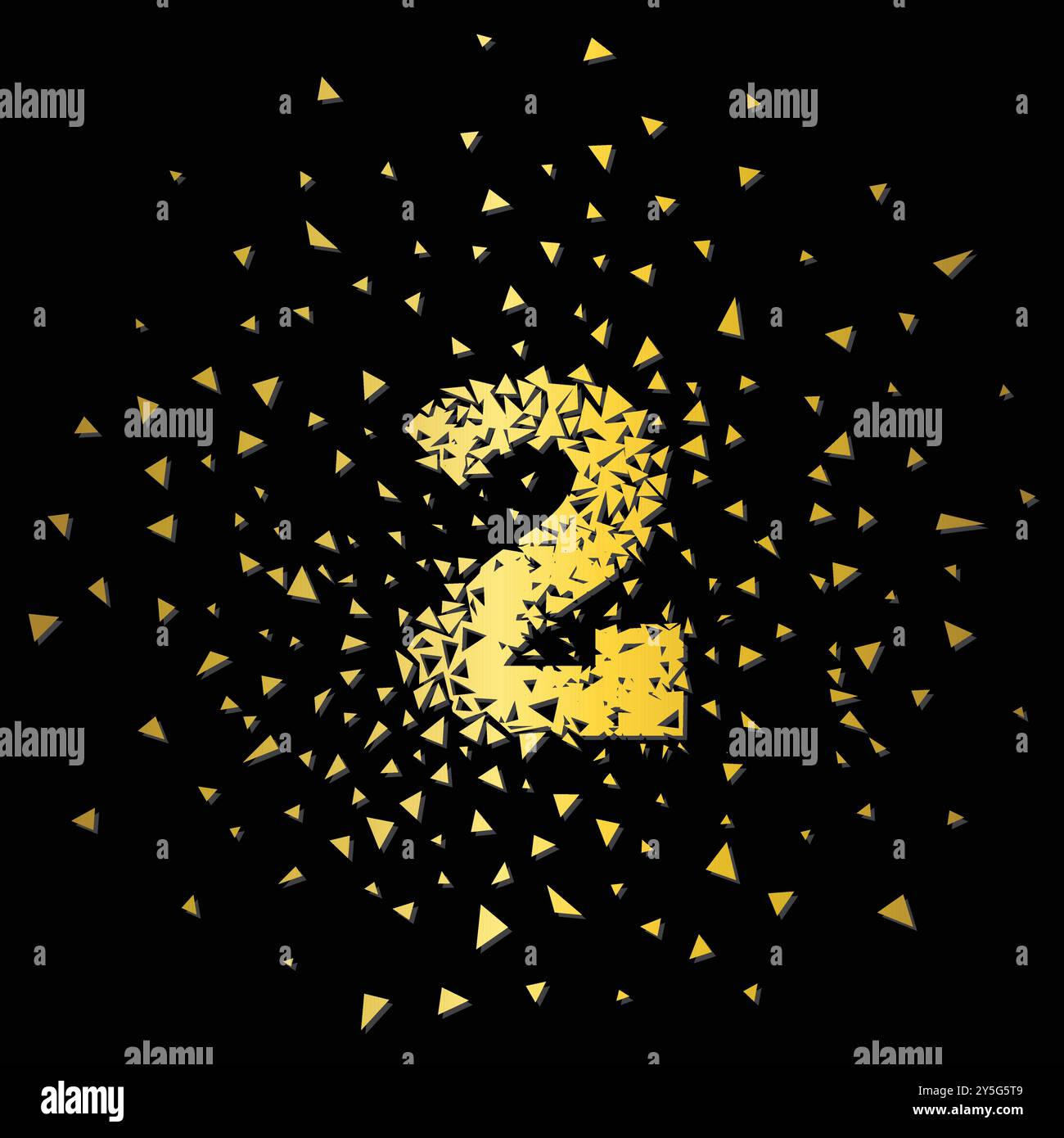 Broken numbers 2. Explosion effects. Vector and illustration Stock ...