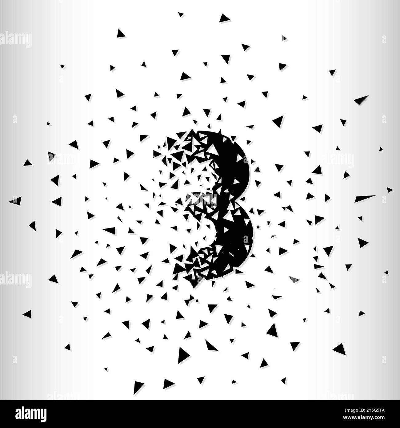 Broken numbers 3. Explosion effects. Vector and illustration Stock ...