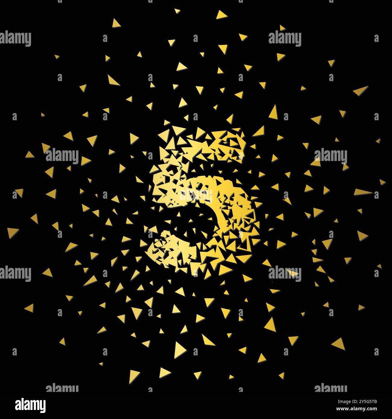 Broken numbers 5. Explosion effects. Vector and illustration Stock ...