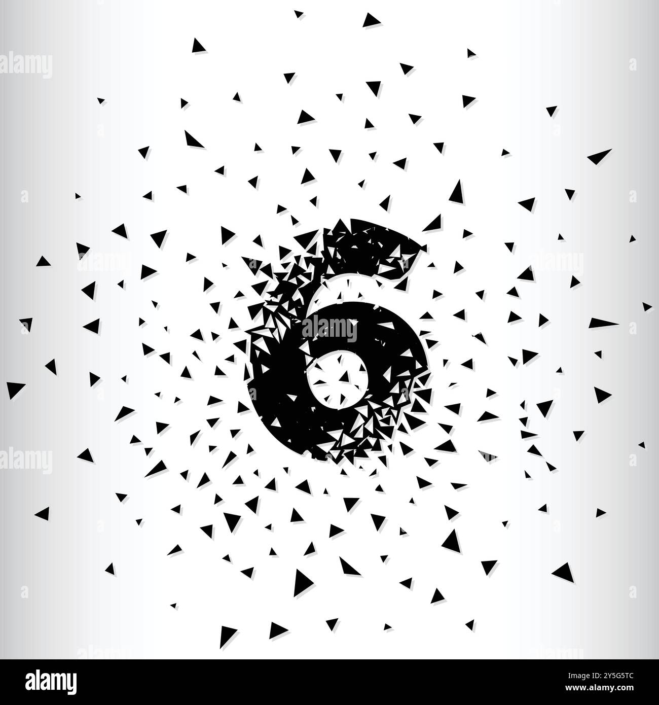 Broken numbers 6. Explosion effects. Vector and illustration Stock ...
