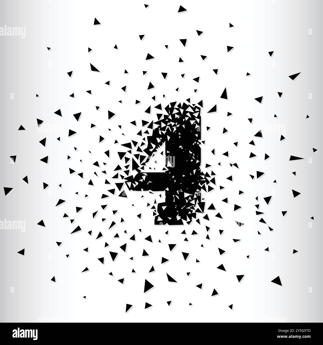 Broken numbers 4. Explosion effects. Vector and illustration Stock ...