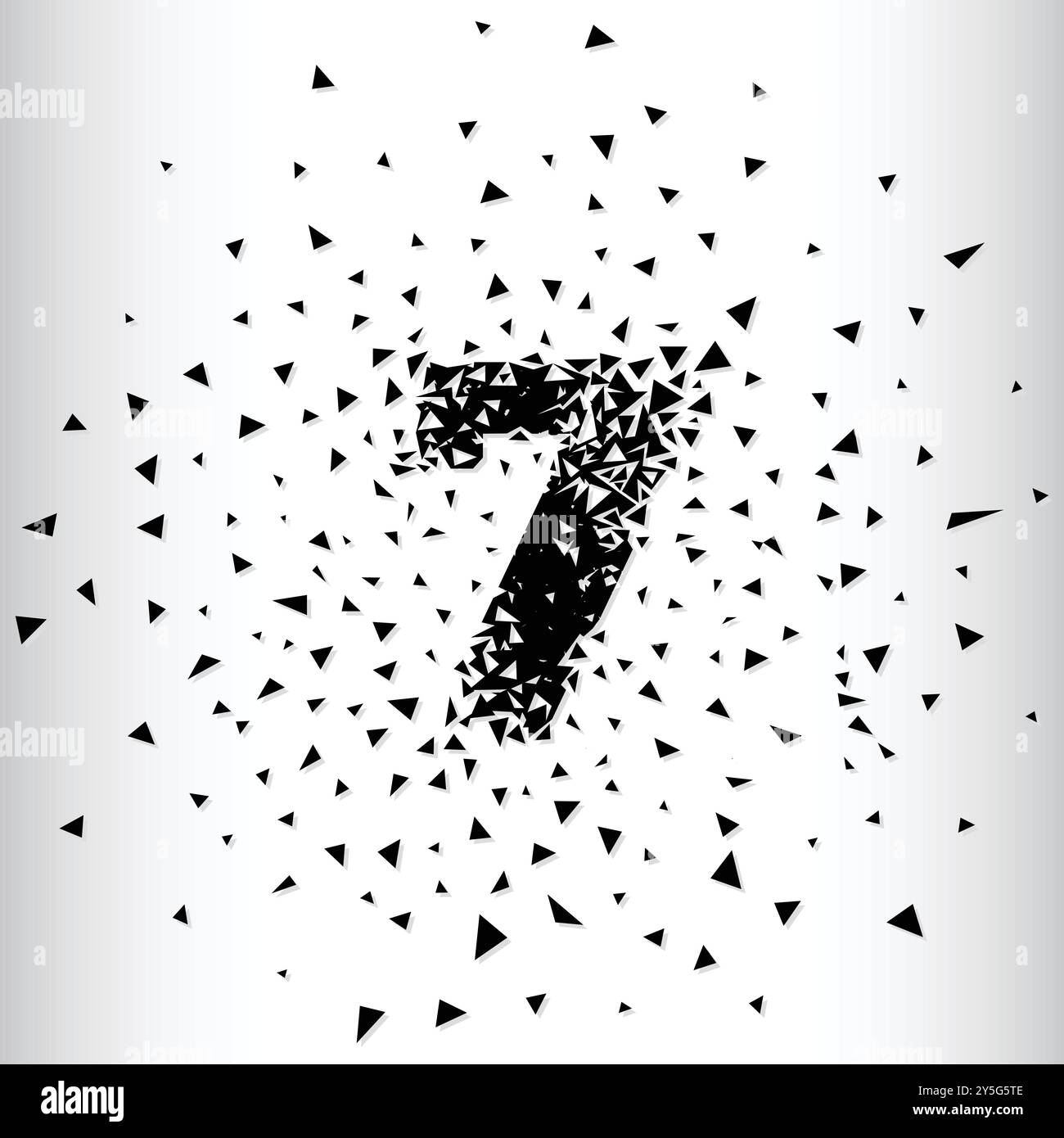 Broken numbers 7. Explosion effects. Vector and illustration Stock ...