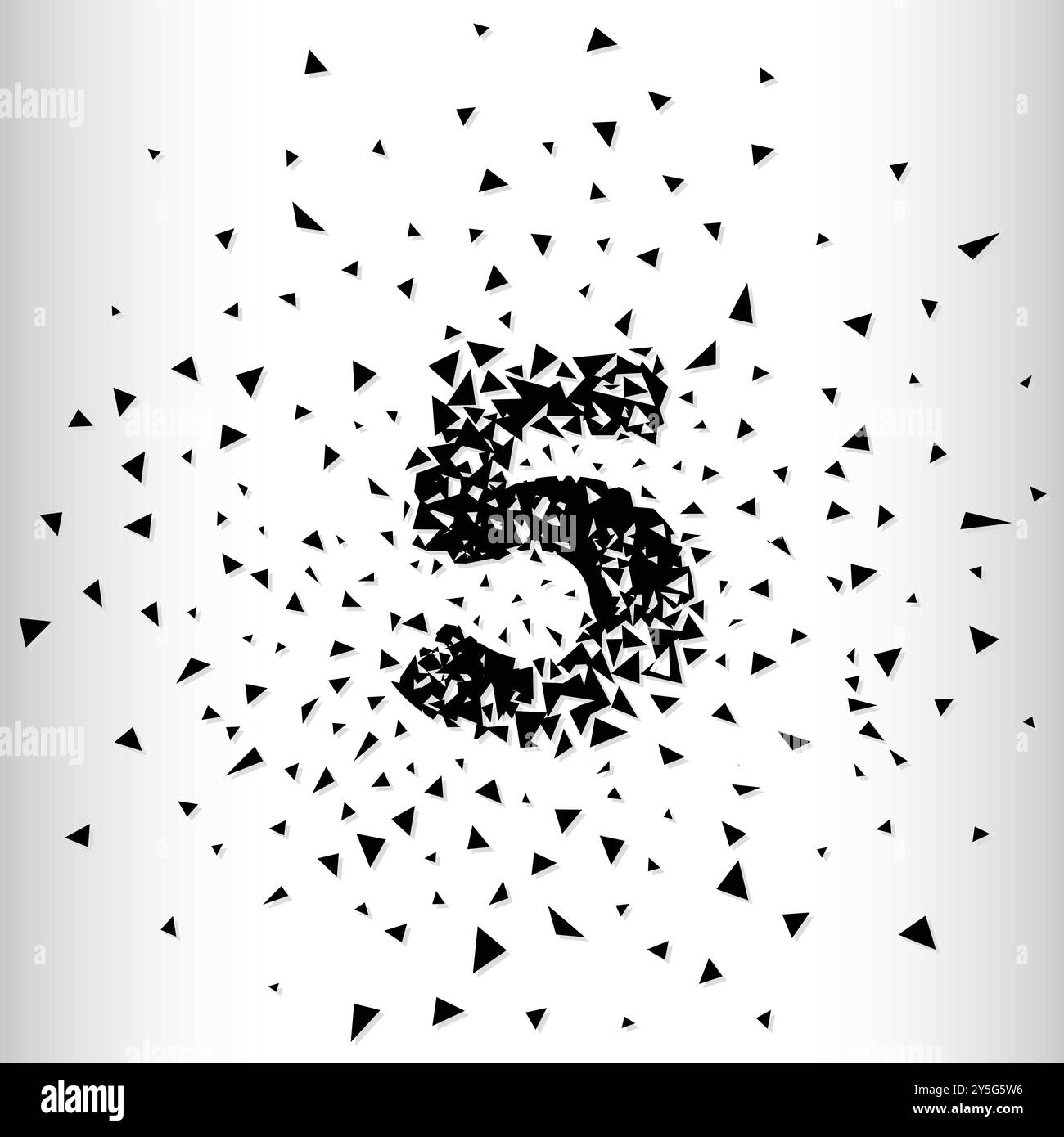 Broken numbers 5. Explosion effects. Vector and illustration Stock ...