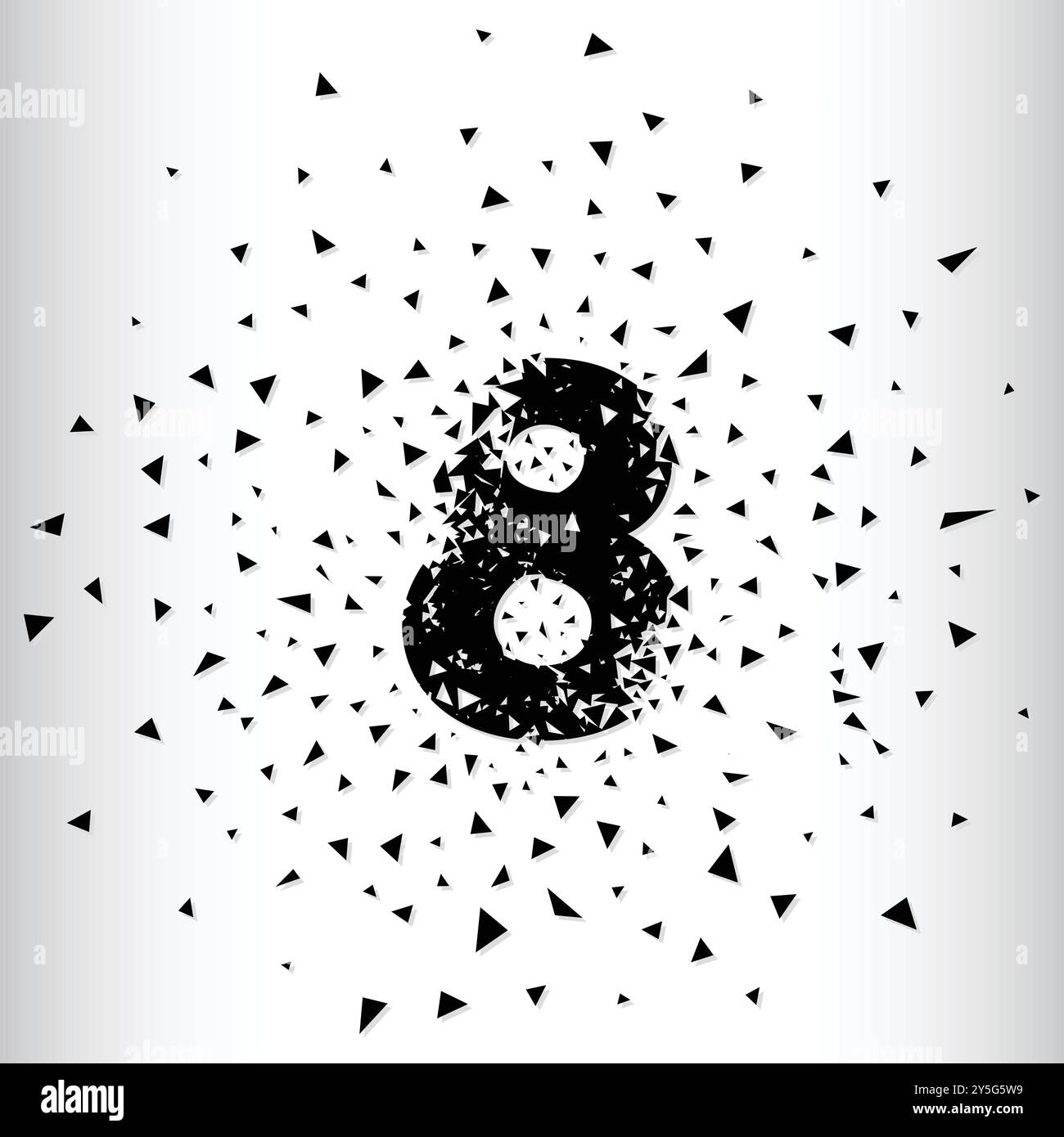 Broken numbers 1. Explosion effects. Vector and illustration Stock ...