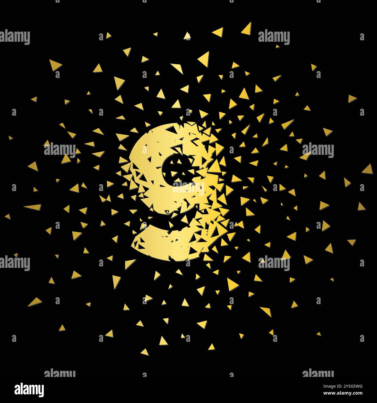 Broken numbers 9. Explosion effects. Vector and illustration Stock ...