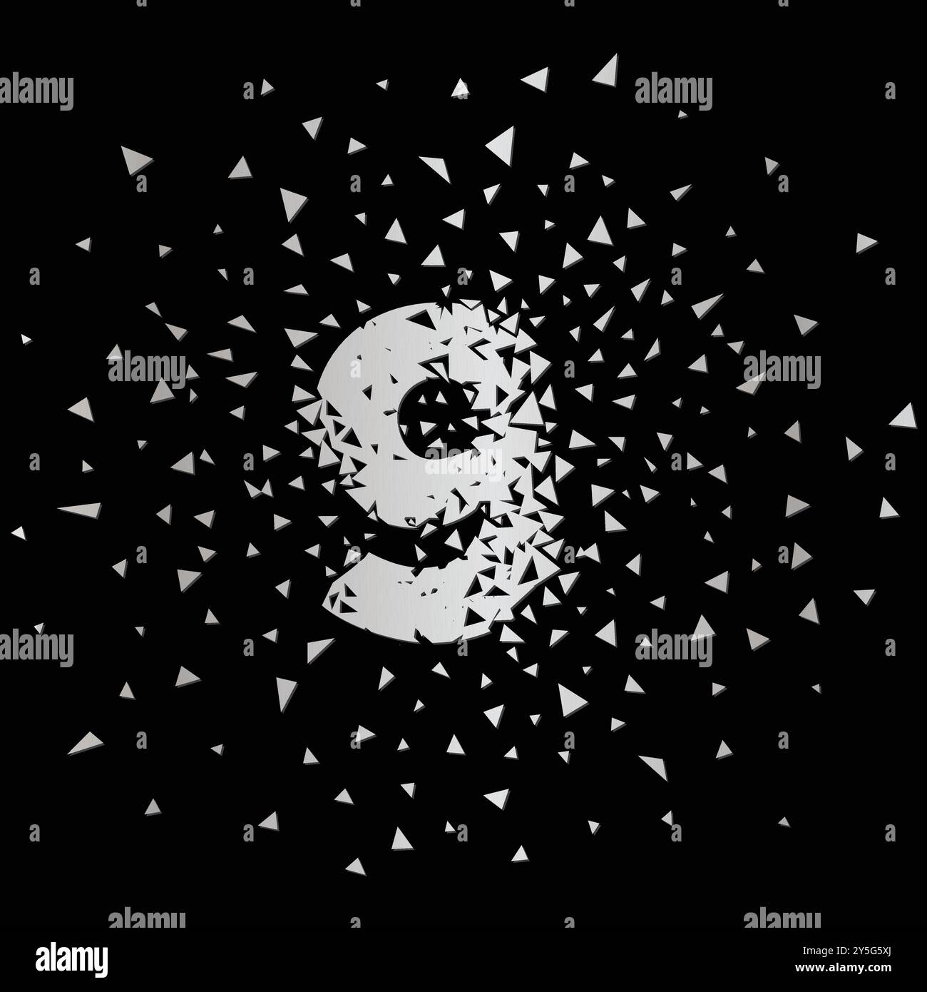 Broken numbers 9. Explosion effects. Vector and illustration Stock ...