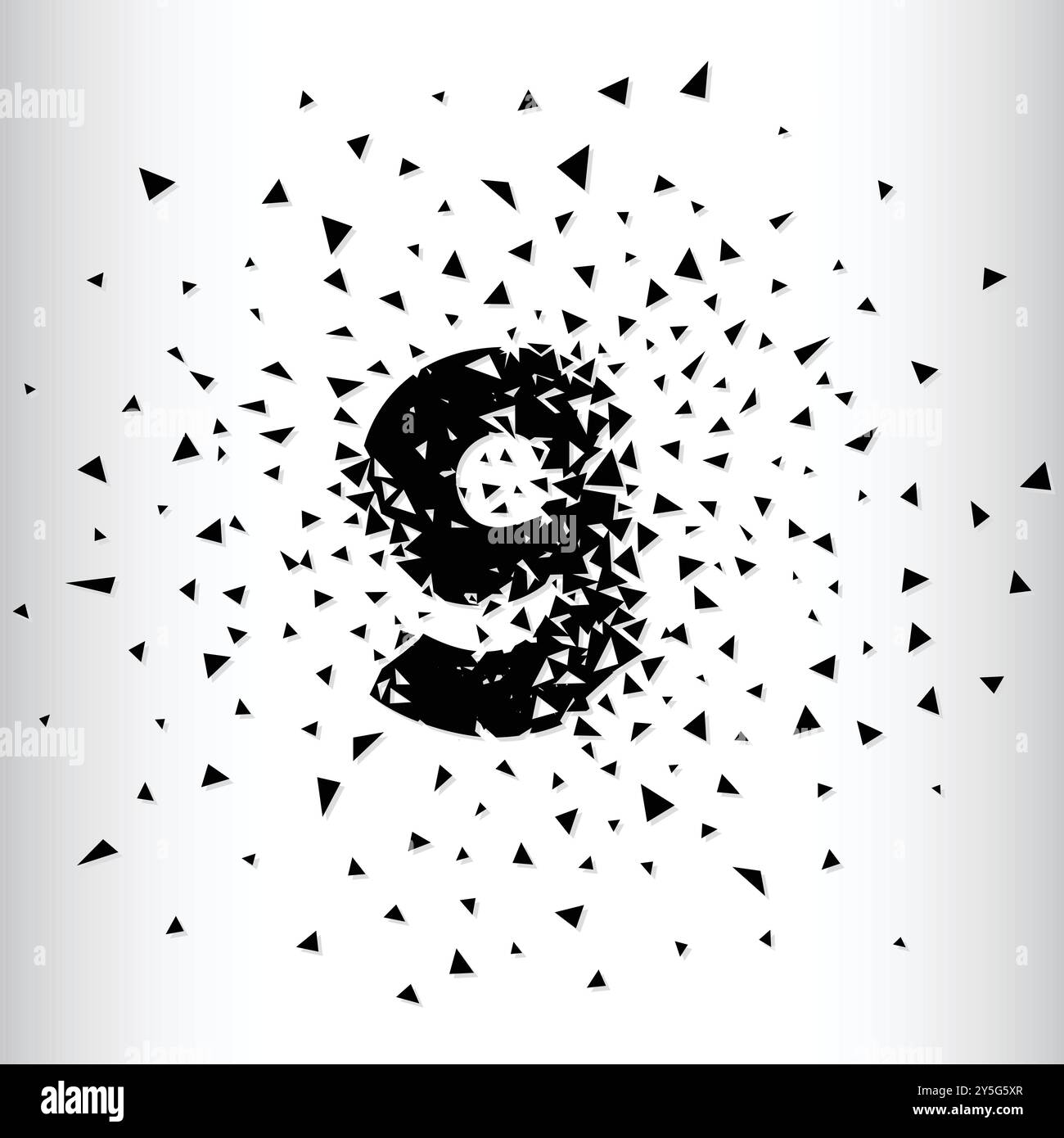 Broken numbers 9. Explosion effects. Vector and illustration Stock ...