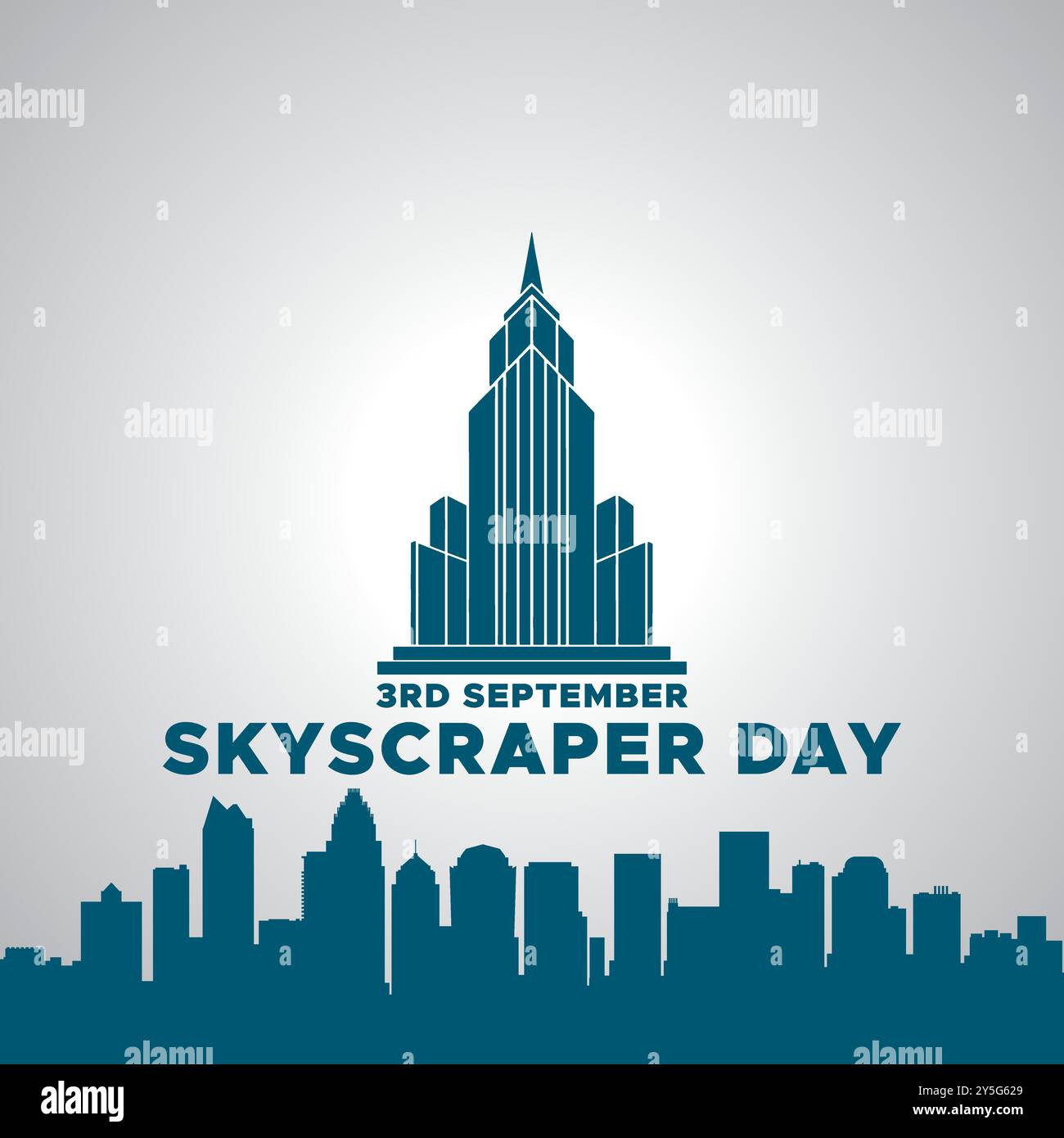 Skyscraper Day , 3rd September, greeting card, editable template, stock ...