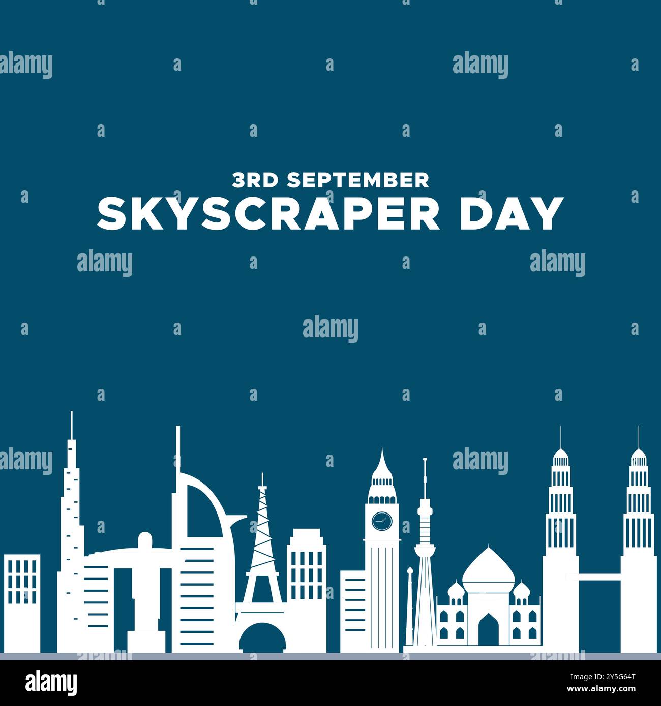 Skyscraper Day , 3rd September, greeting card, editable template, stock ...