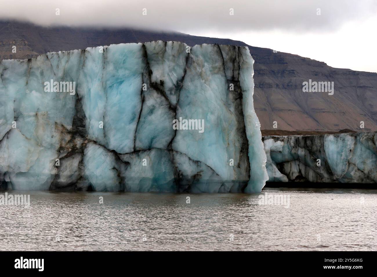 The beautiful colors of the Nathorstbreen glacier in Svalbard Stock ...