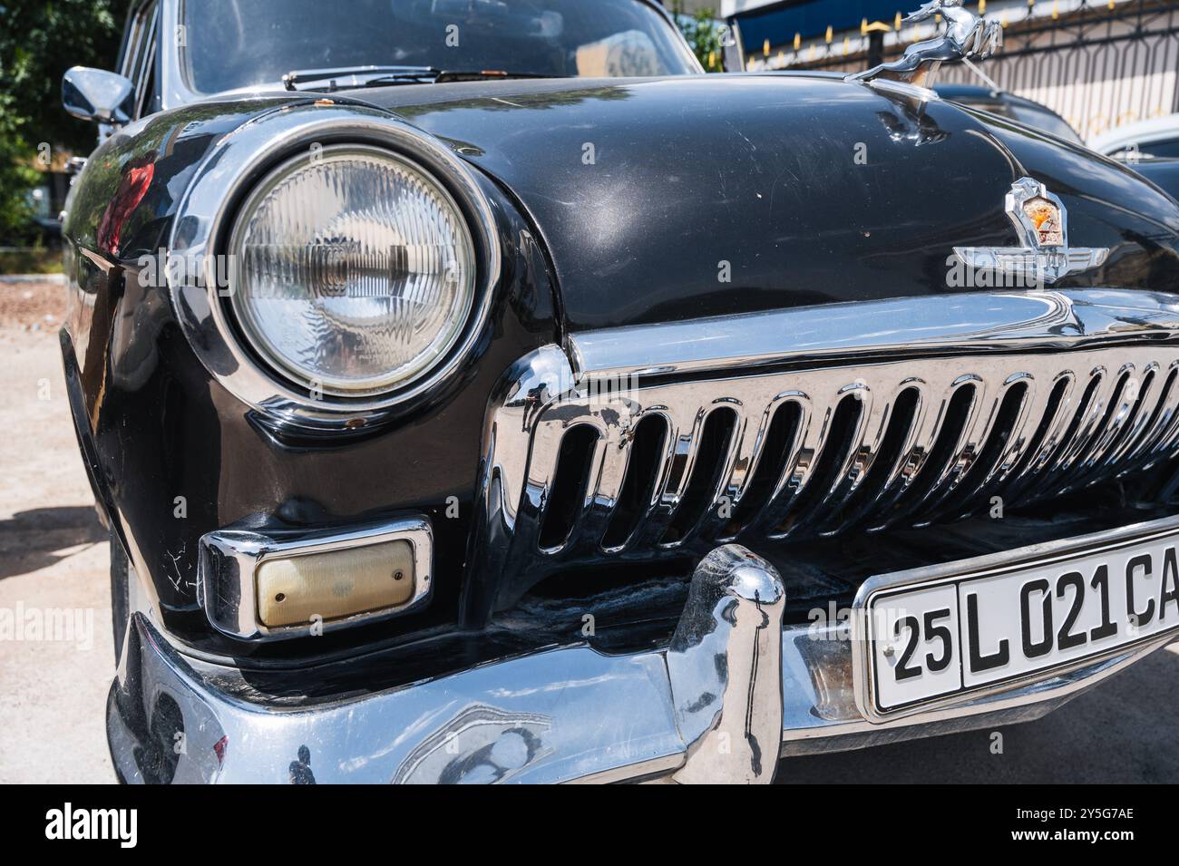 Uzbekistan, Tashkent, July 15, 2024 - Close-up of the Classic GAZ 21 ...