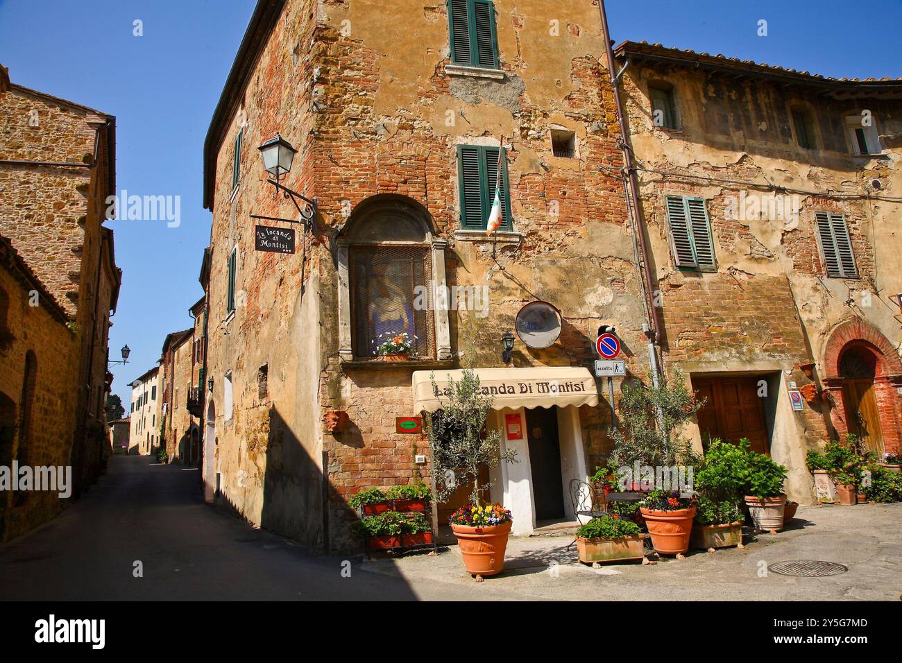 The characteristic medieval village of Montisi overlooks the ...