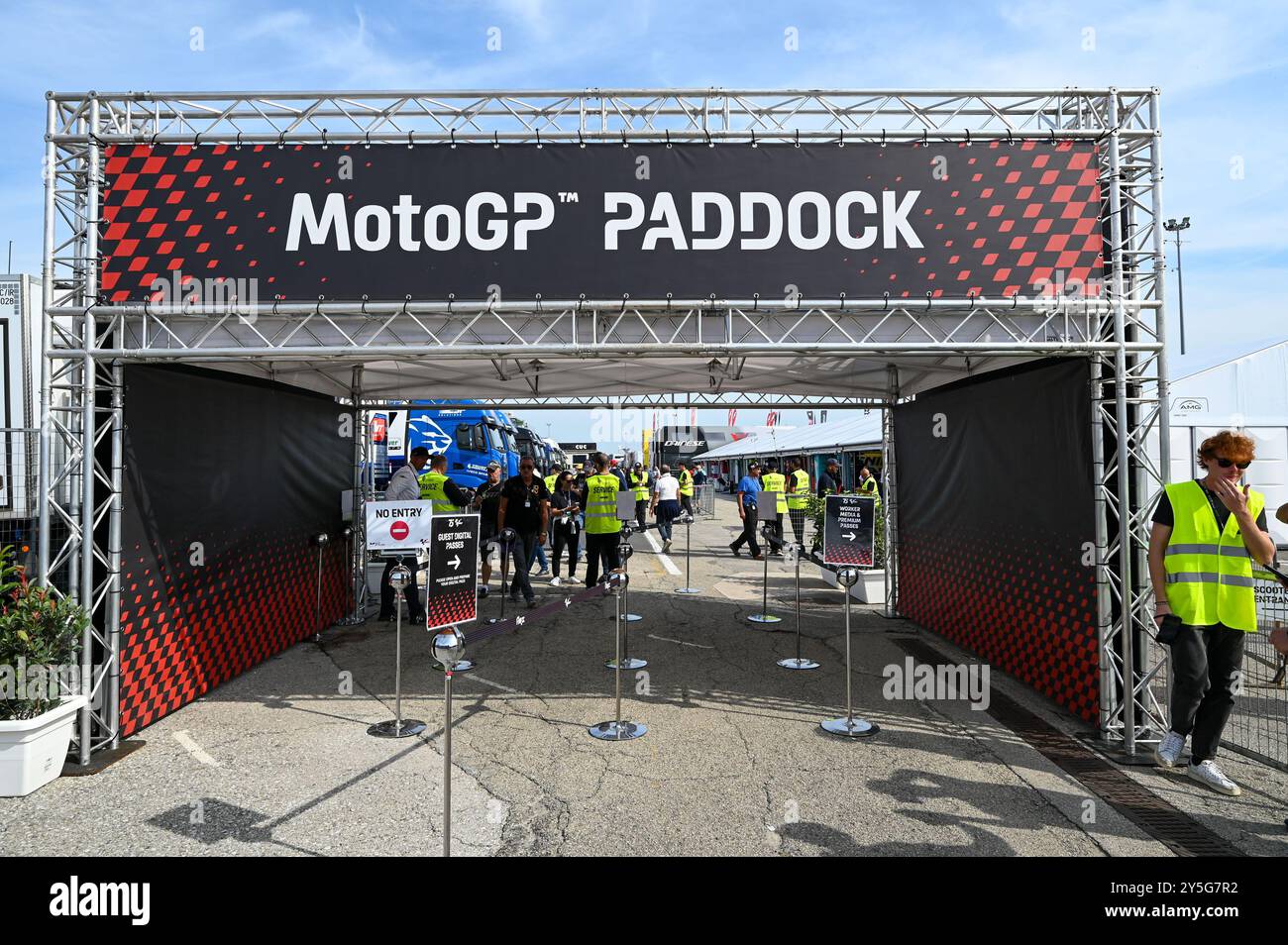 A general view of the paddock entry of Misano World Circuit Marco ...