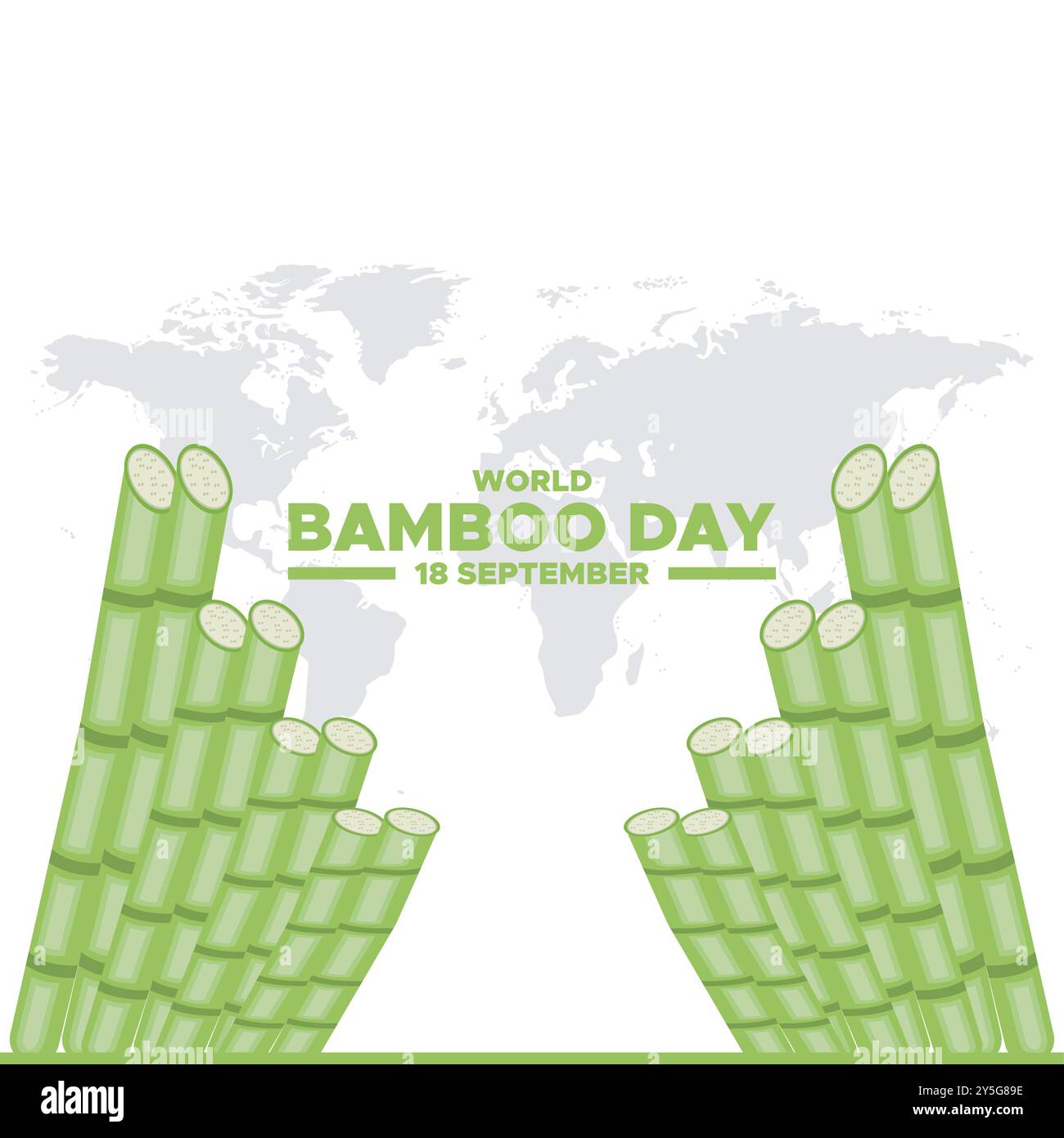 World Bamboo Day, 18 September, bamboo day stock illustration, vector ...