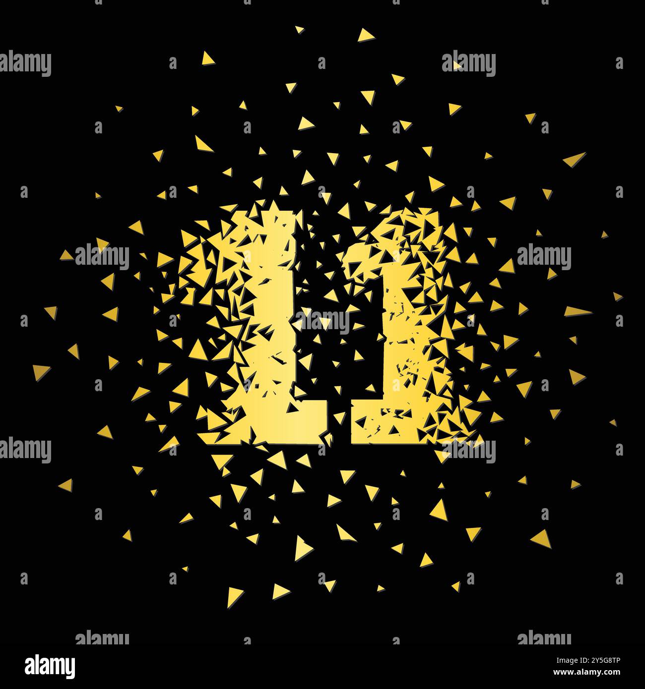 Broken numbers 11. Explosion effects. Vector and illustration Stock ...