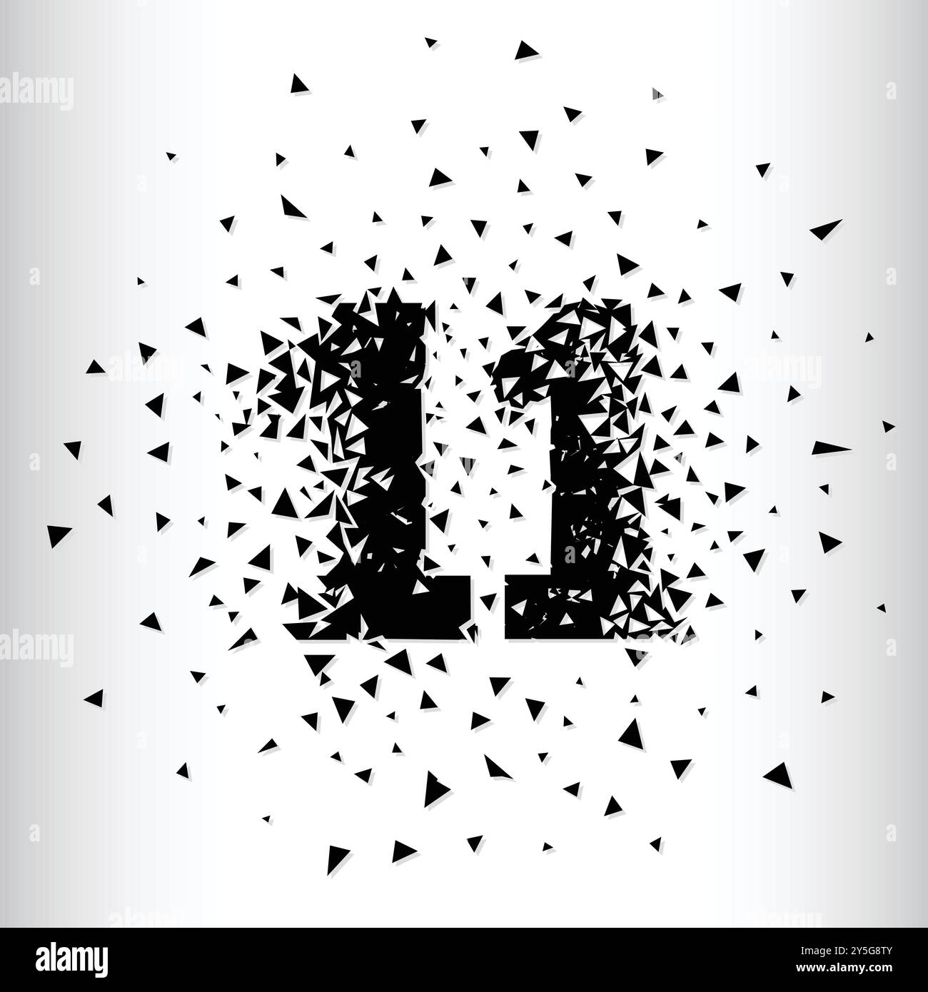 Broken numbers 11. Explosion effects. Vector and illustration Stock ...