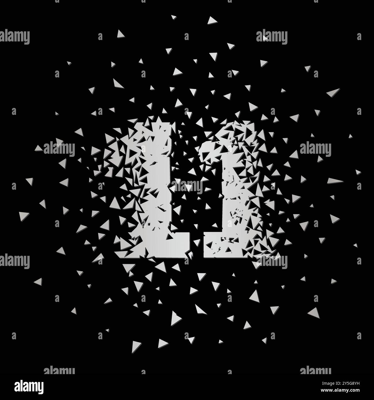 Broken numbers 11. Explosion effects. Vector and illustration Stock ...