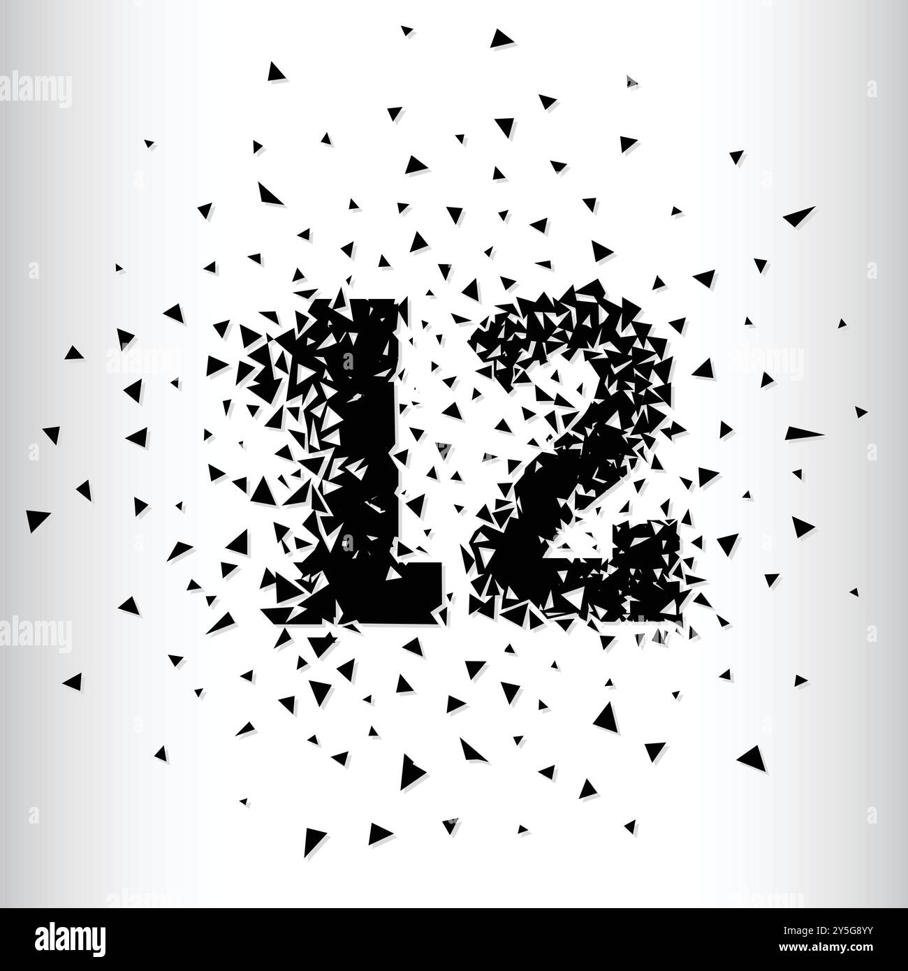 Broken numbers 12. Explosion effects. Vector and illustration Stock ...