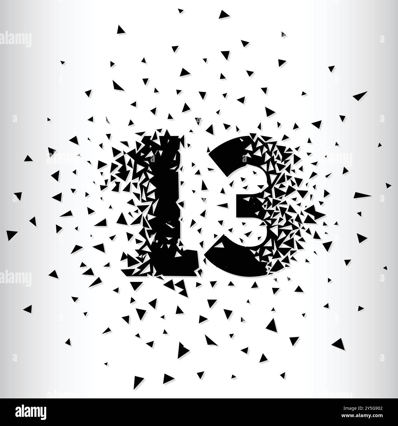 Broken numbers 13. Explosion effects. Vector and illustration Stock ...