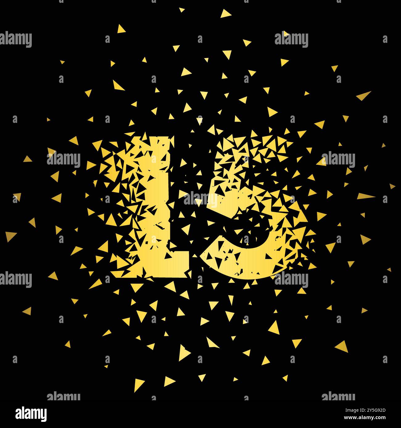 Broken numbers 15. Explosion effects. Vector and illustration Stock ...