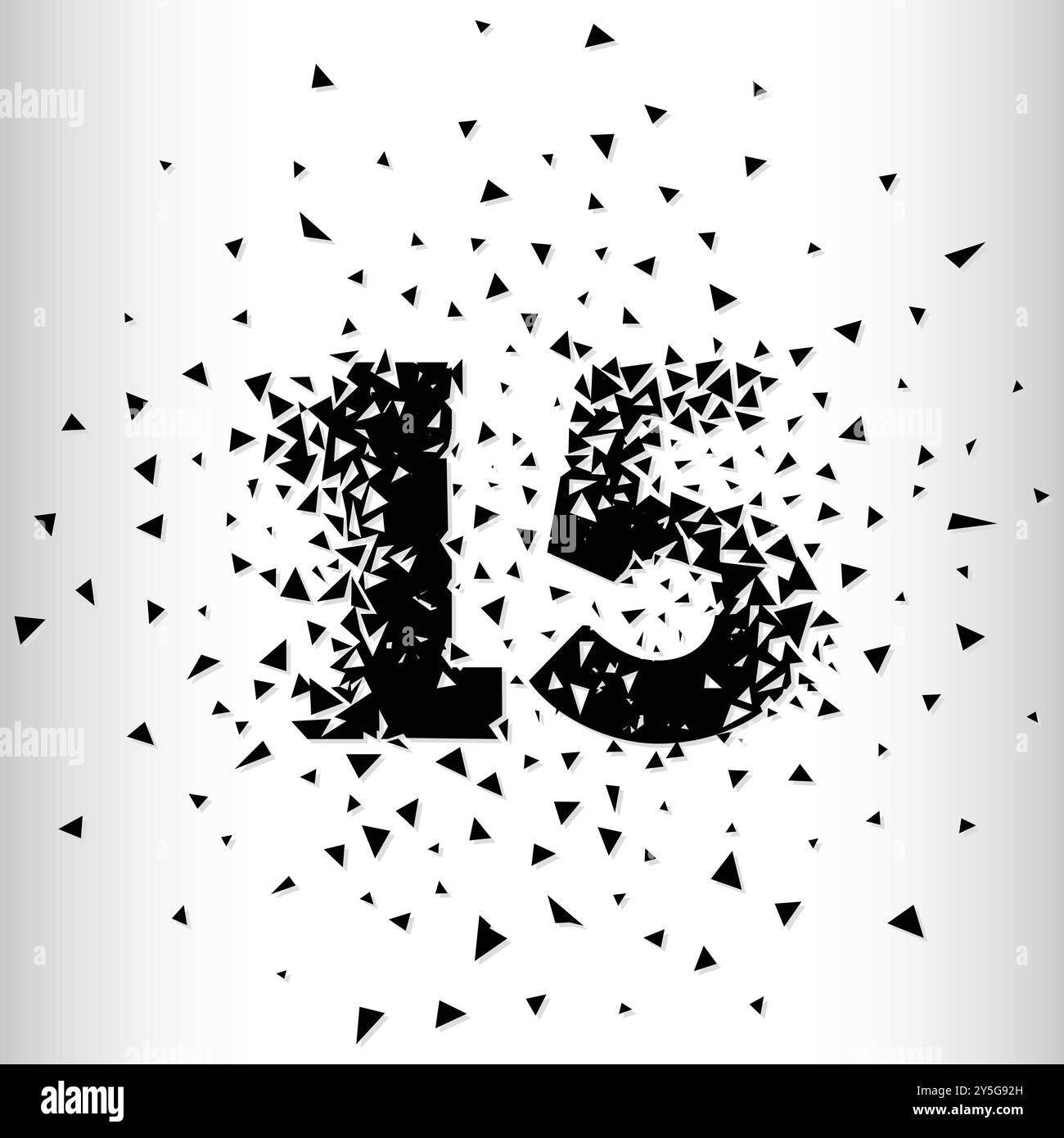 Broken numbers 15. Explosion effects. Vector and illustration Stock ...