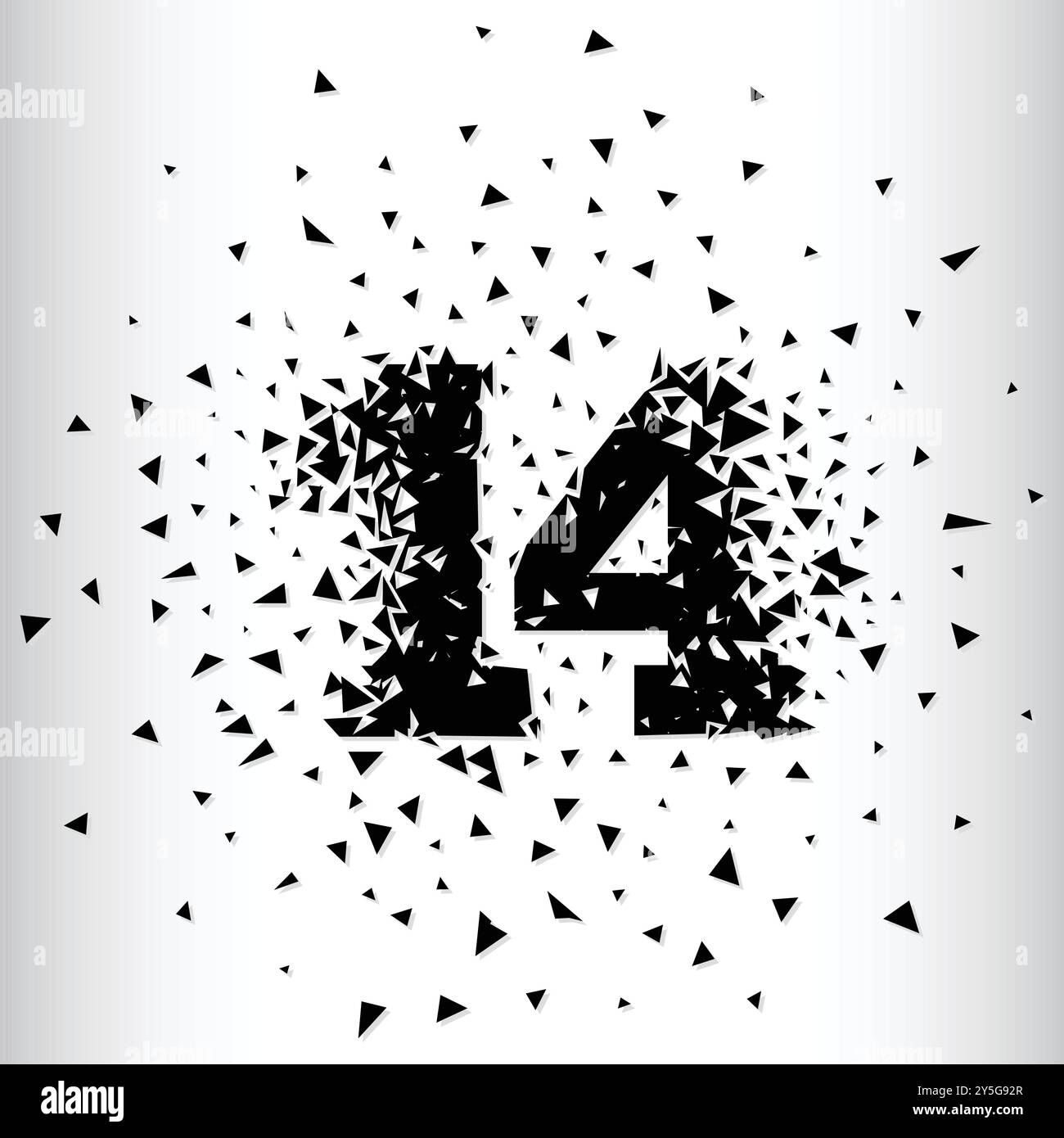 Broken numbers 14. Explosion effects. Vector and illustration Stock ...